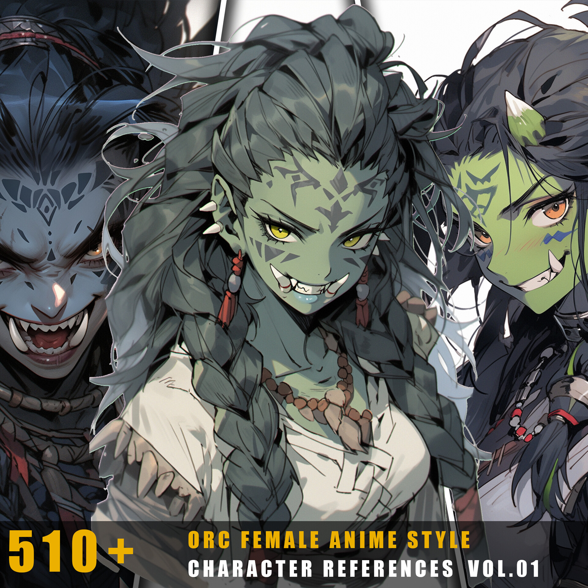 ArtStation - 510+ Orc Female Anime Style - Character References Vol.02