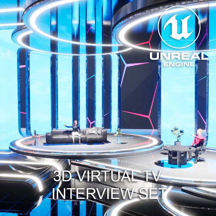 ArtStation - 3D virtual TV interview set.