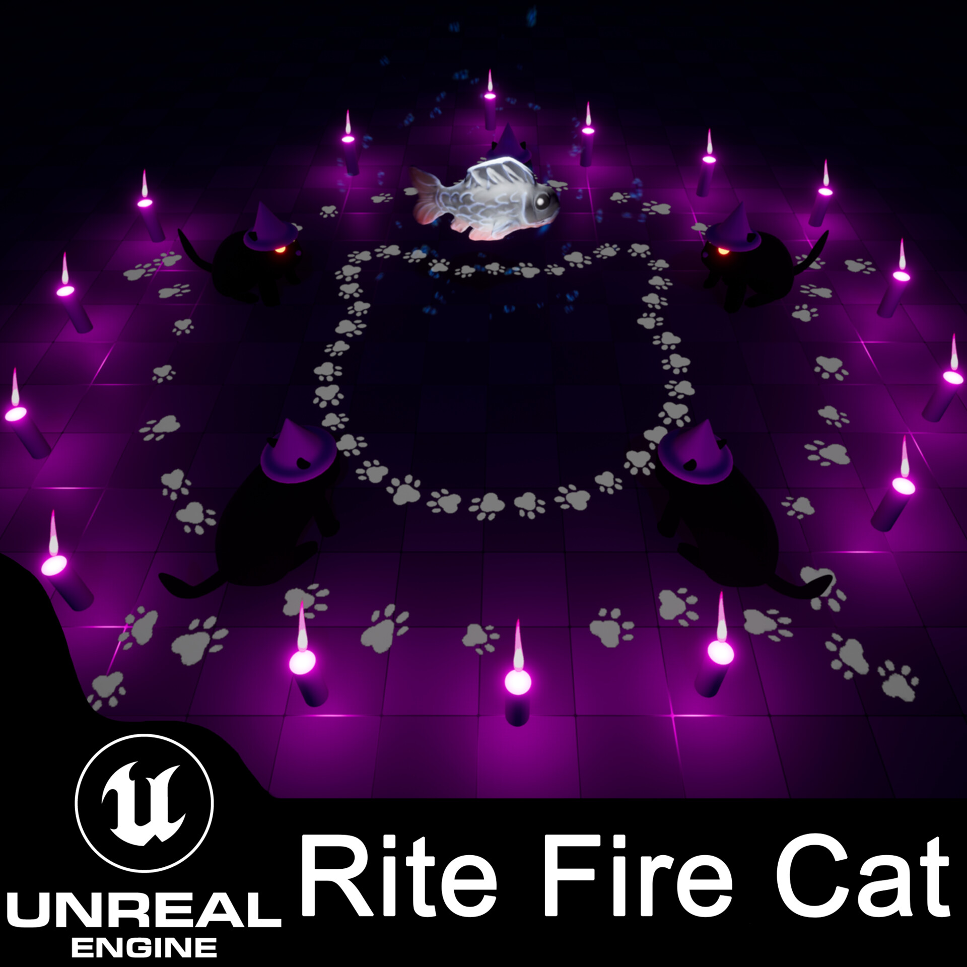 ArtStation - Pink Fire Cat Rite