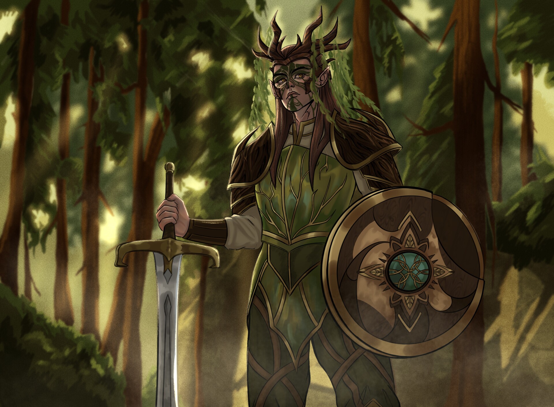 ArtStation - Eladamri Lord of Leaves character Card MTG