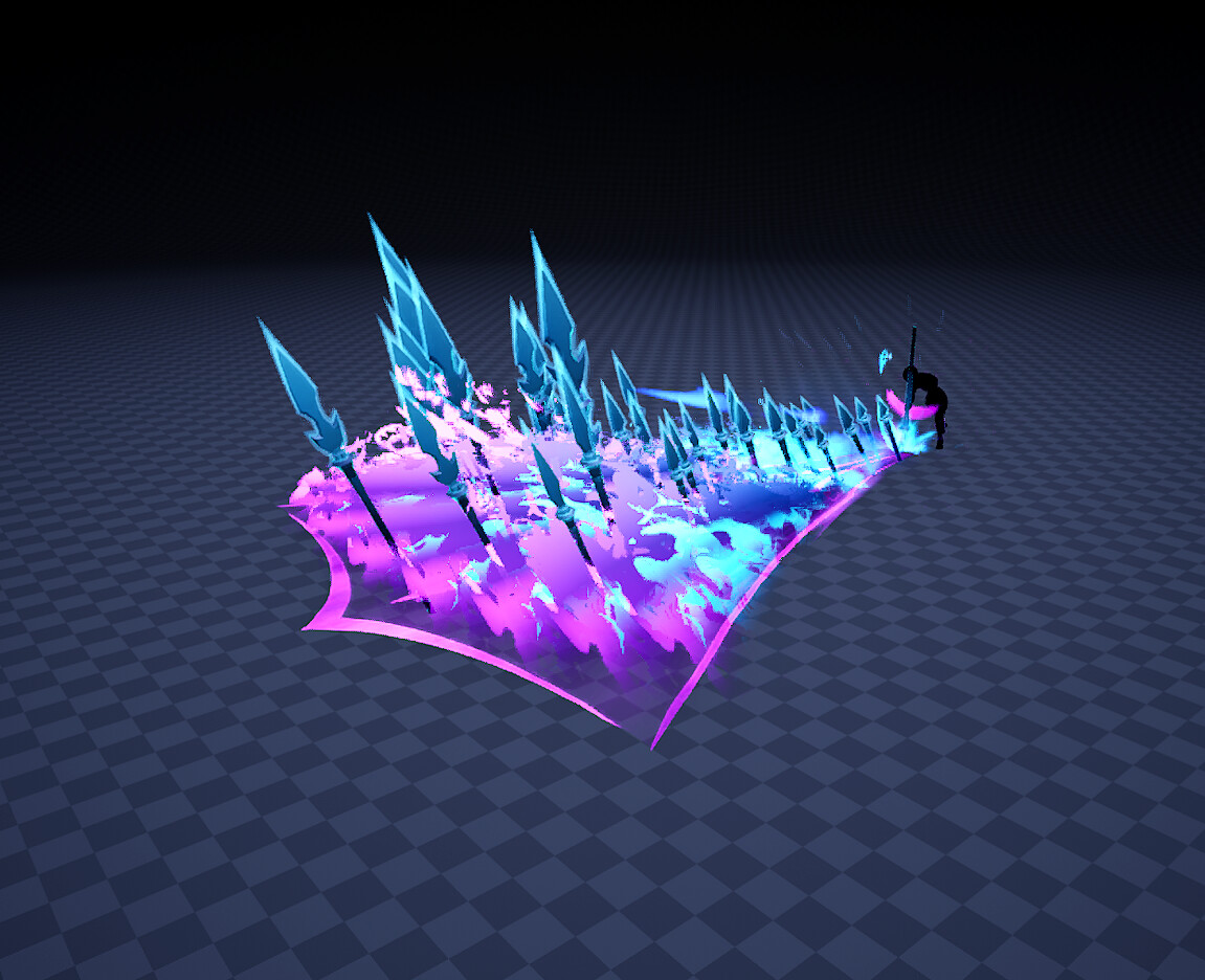 ArtStation - Blue Fire Burst With Spear - Realtime VFX