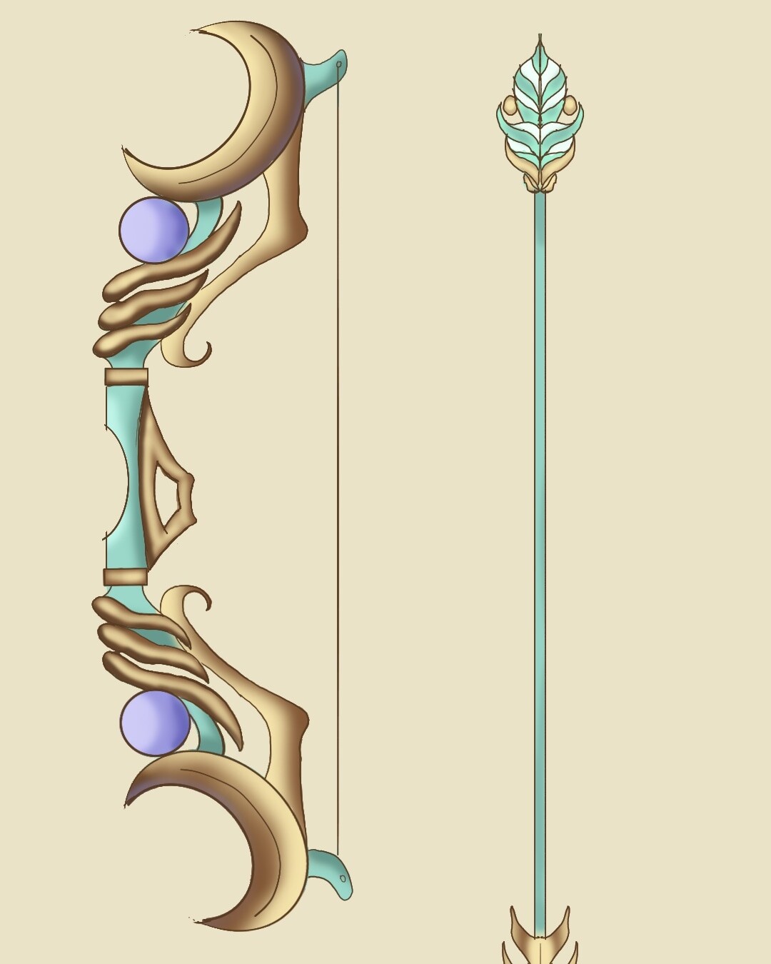 ArtStation - Golden Moon Bow