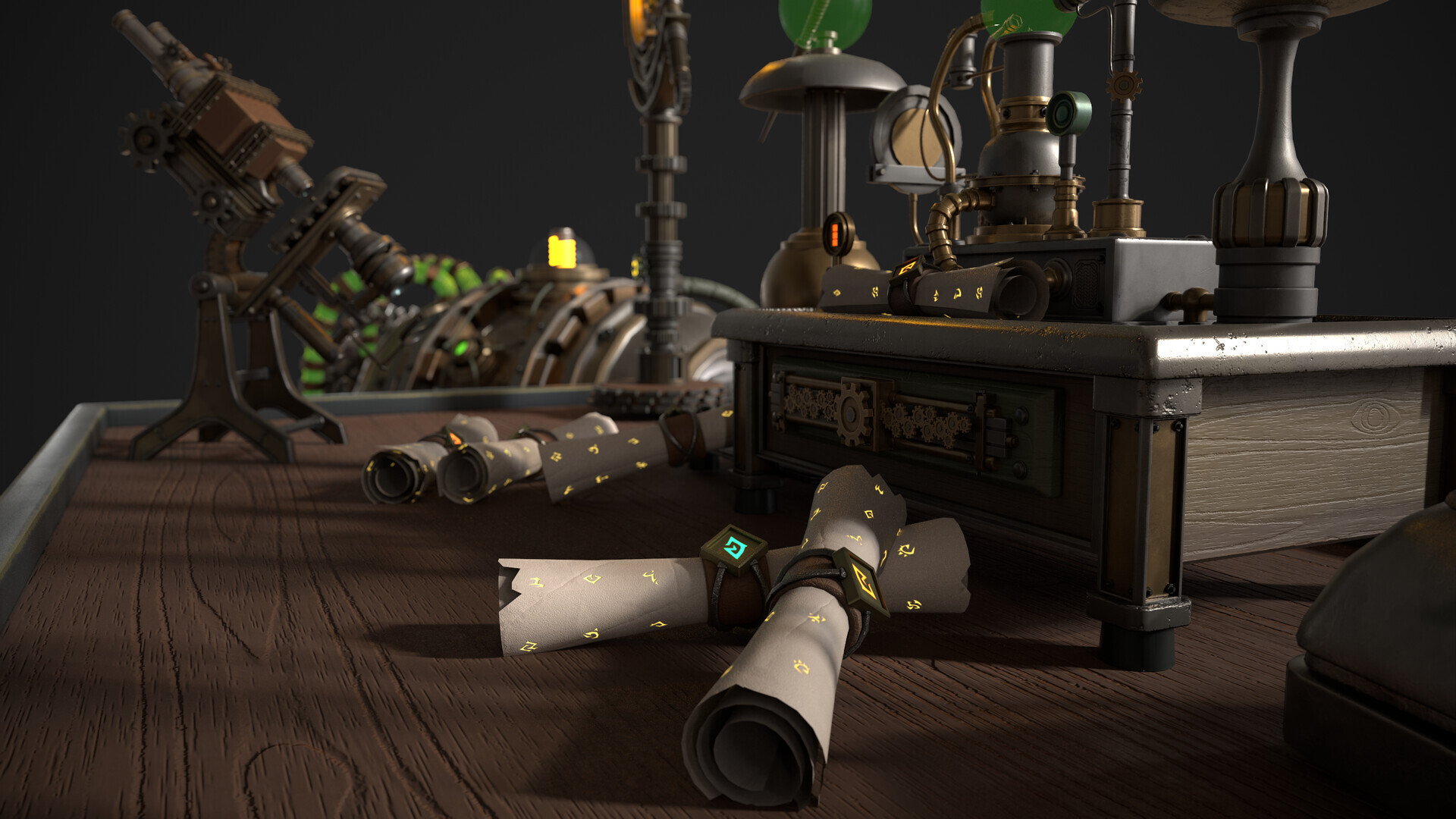 ArtStation - Steampunk Alchemistry Desk
