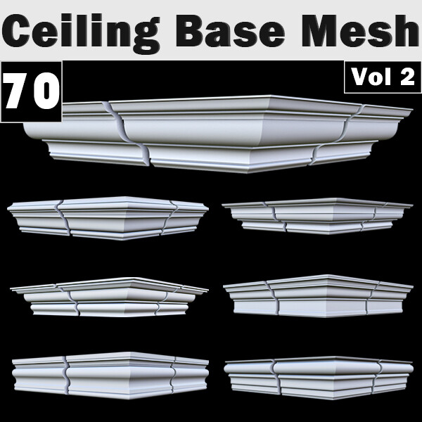 ArtStation - 70 Ceiling Base Mesh Vol 2