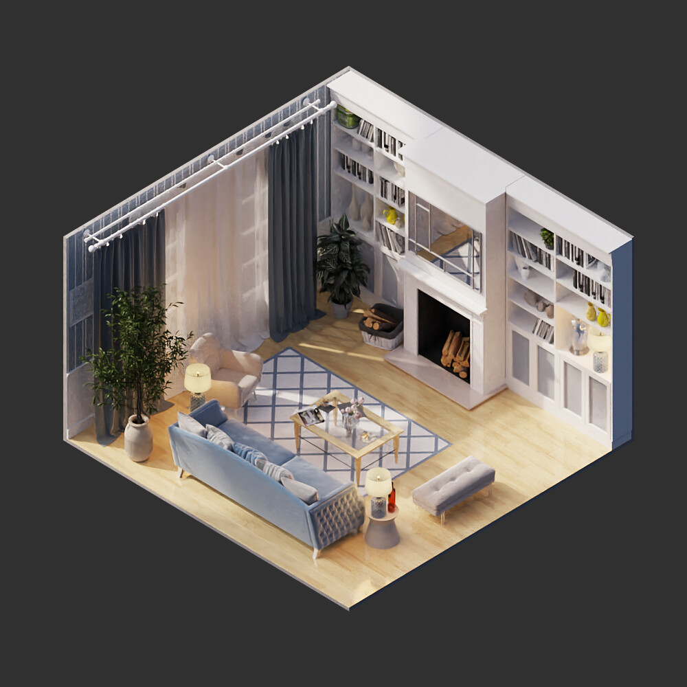 ArtStation - Isometric room animation