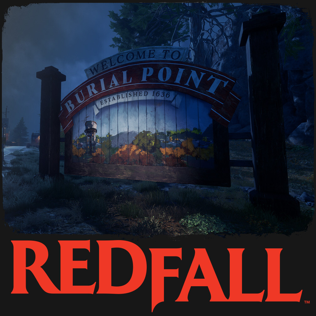 ArtStation - Redfall: Burial Point Signage