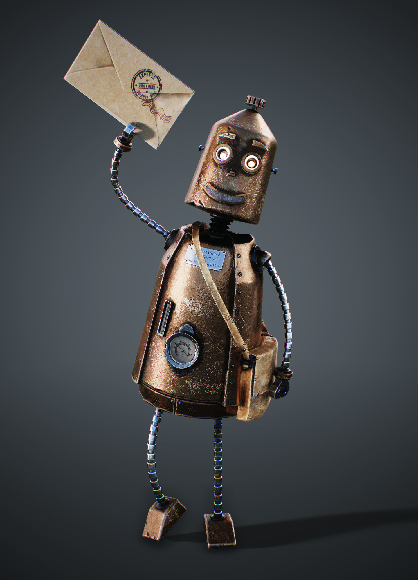ArtStation - Old Postman Robot 3d