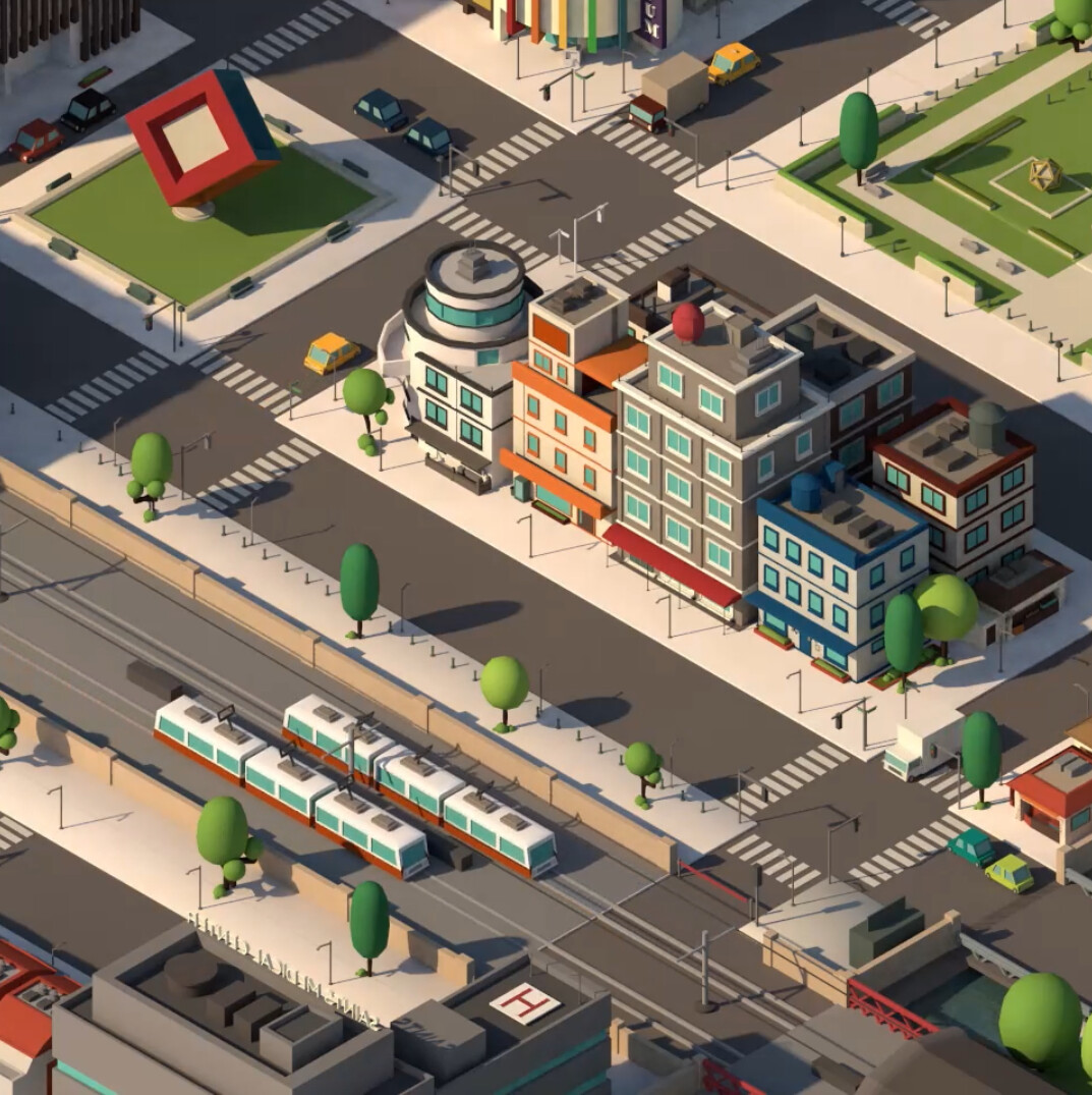 ArtStation - Low Poly City