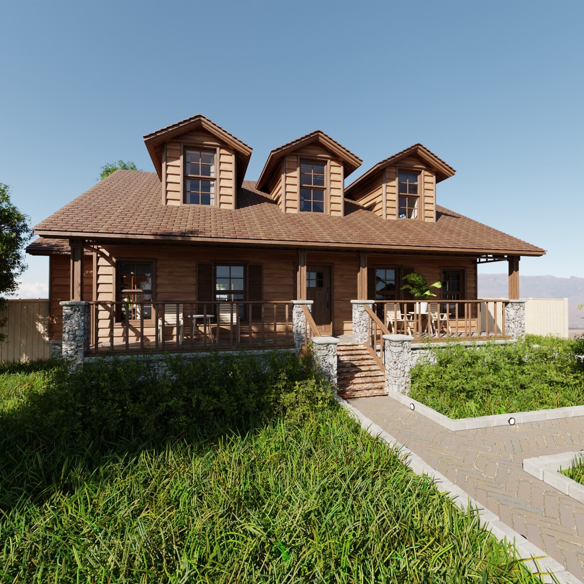 ArtStation - Modular Classic Style American House 9