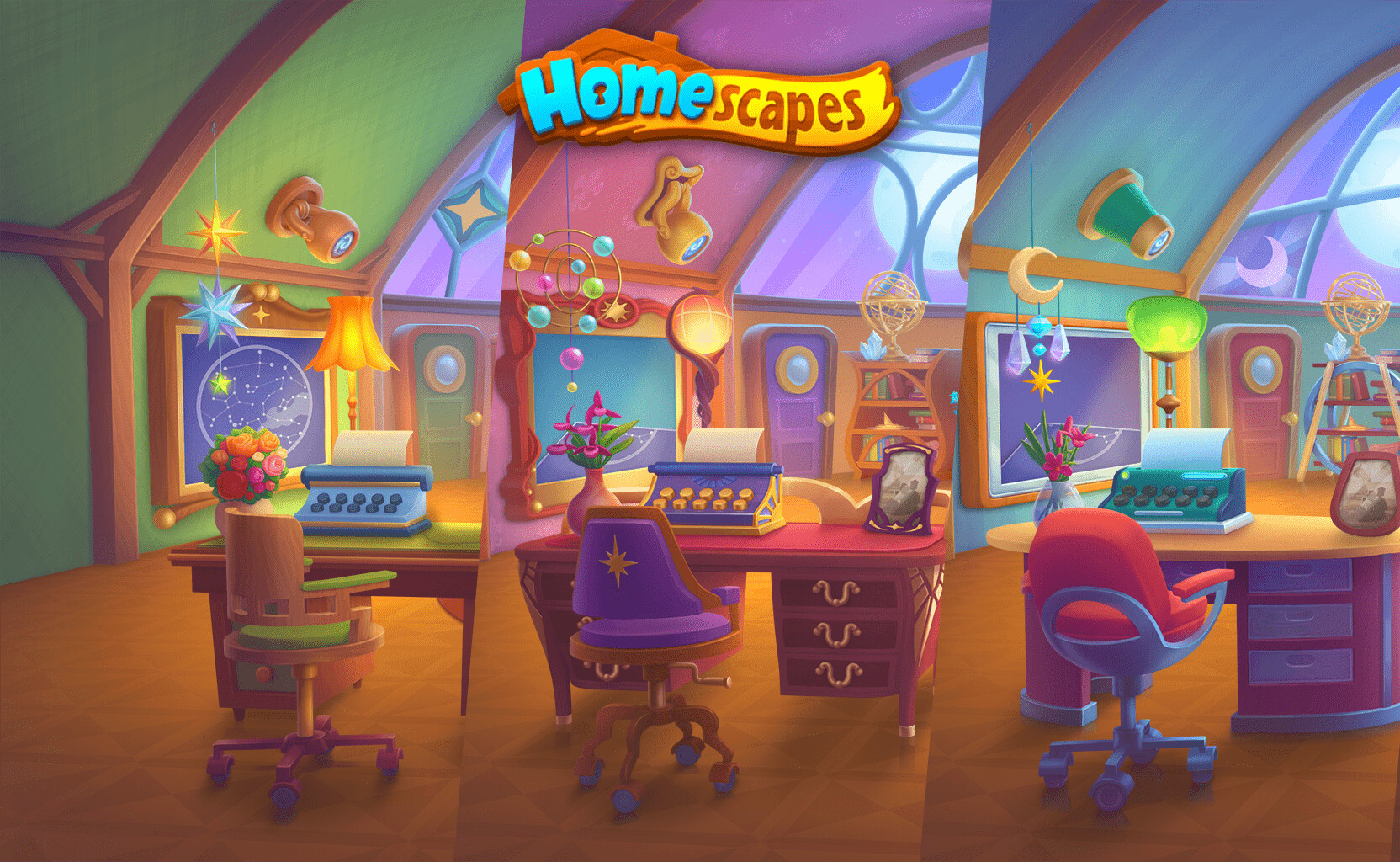 ArtStation - Observatory rooms (art concepts for Homescape game)