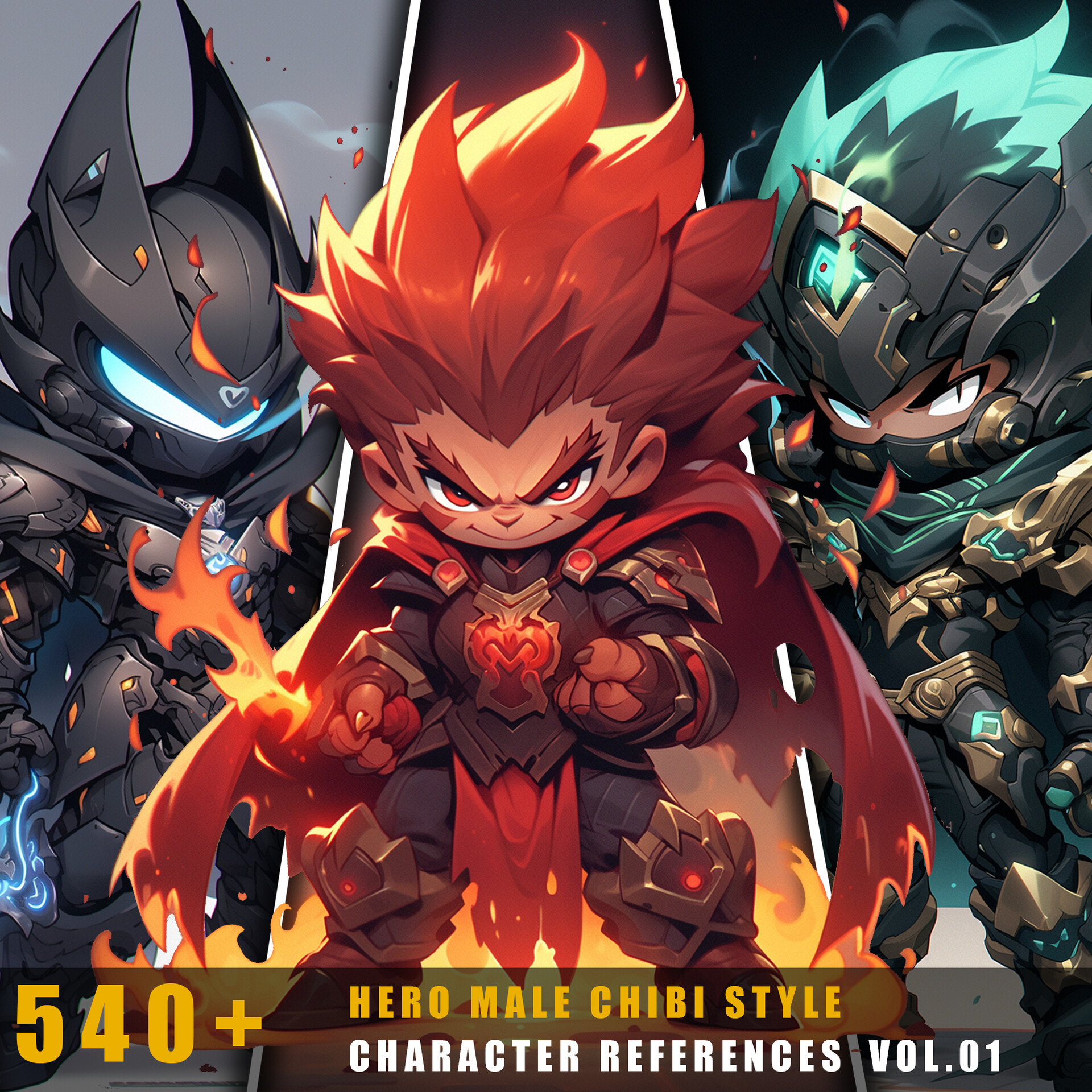 ArtStation - 540+ Hero Male Chibi Style - Character References Vol.01
