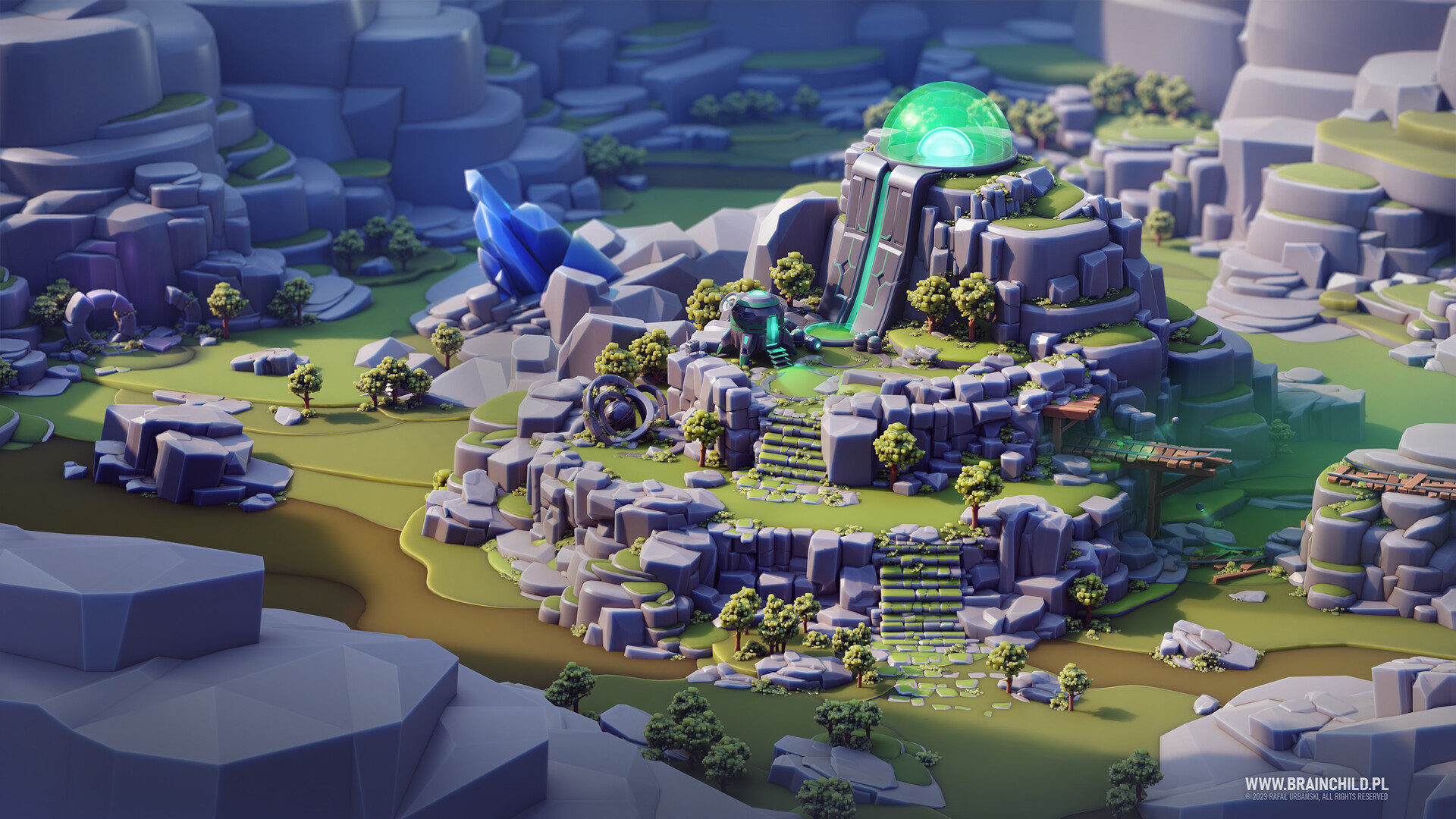 ArtStation - 3D STYLISED LOWPOLY ENVIRONMENT Illustration | Modeled & Rendered in BLENDER