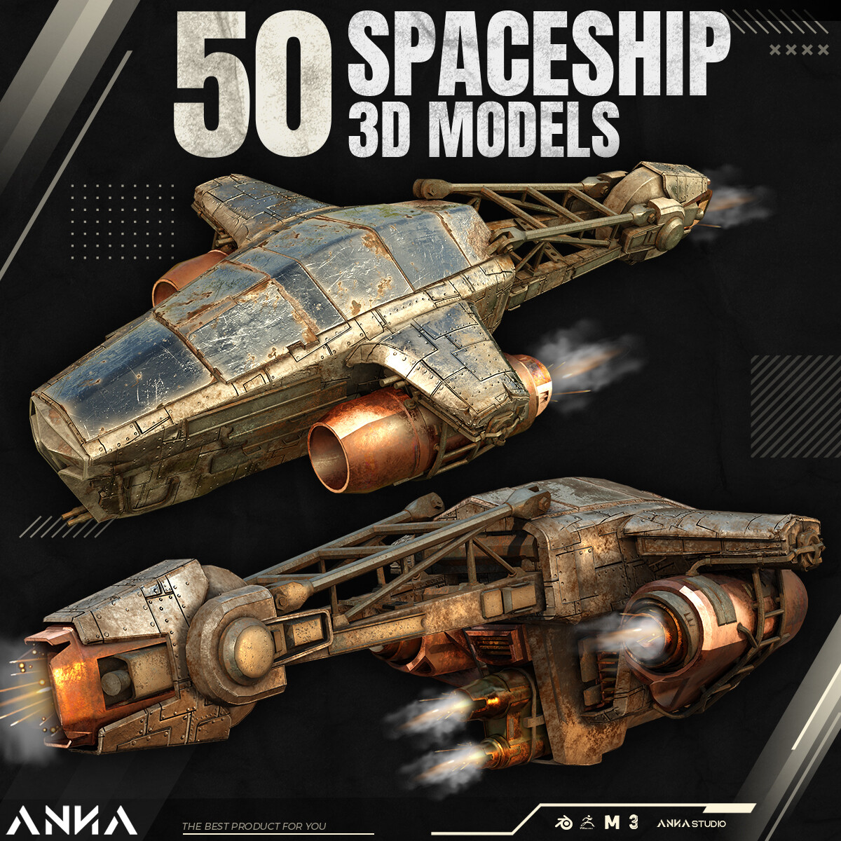 ArtStation - 50 Spaceship Game Ready 3D Models