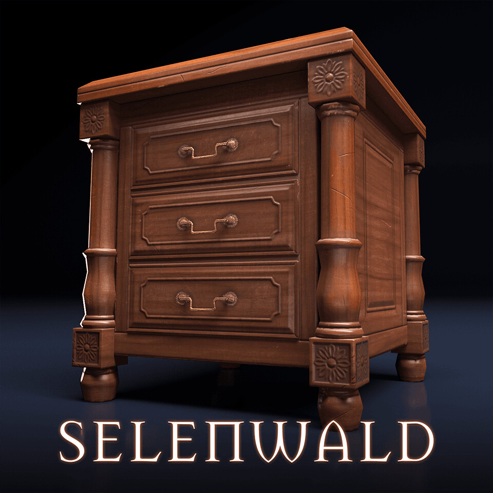 ArtStation - Bedside Table - Selenwald