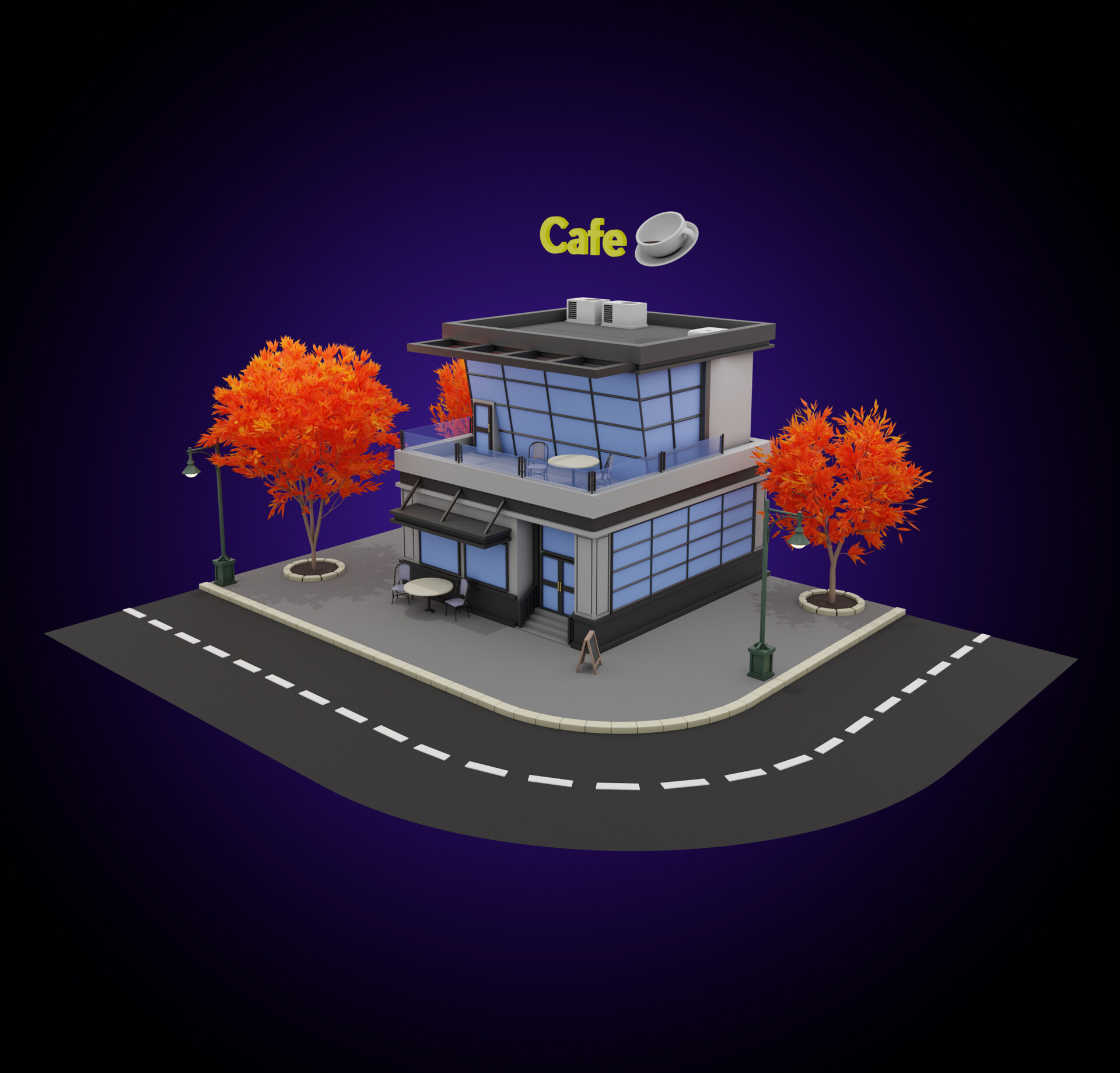 ArtStation - 3D Model- Café