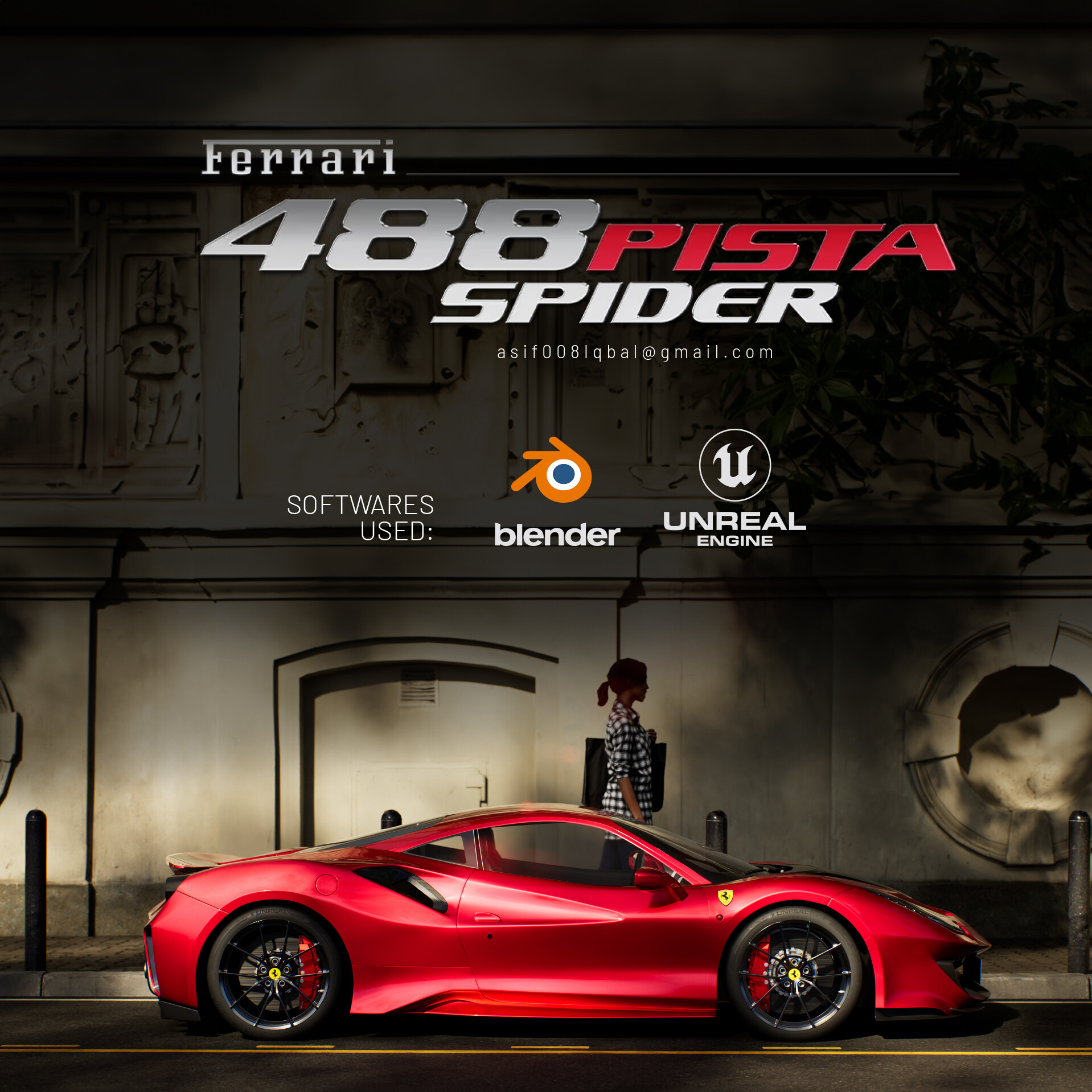 ArtStation - Ferrari 488 Pista Spider - Automotive render - Unreal Engine