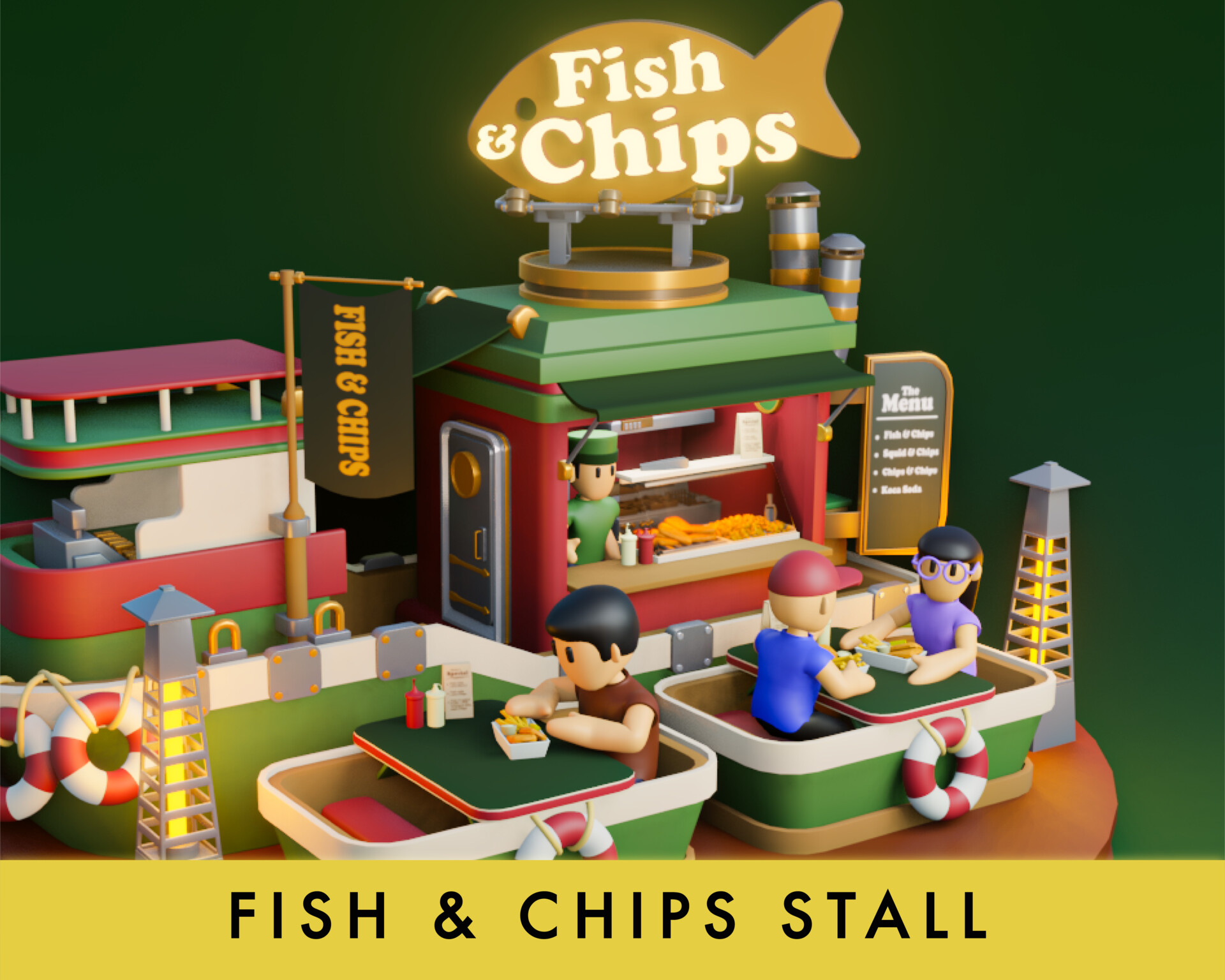ArtStation - Fish & Chips Stall