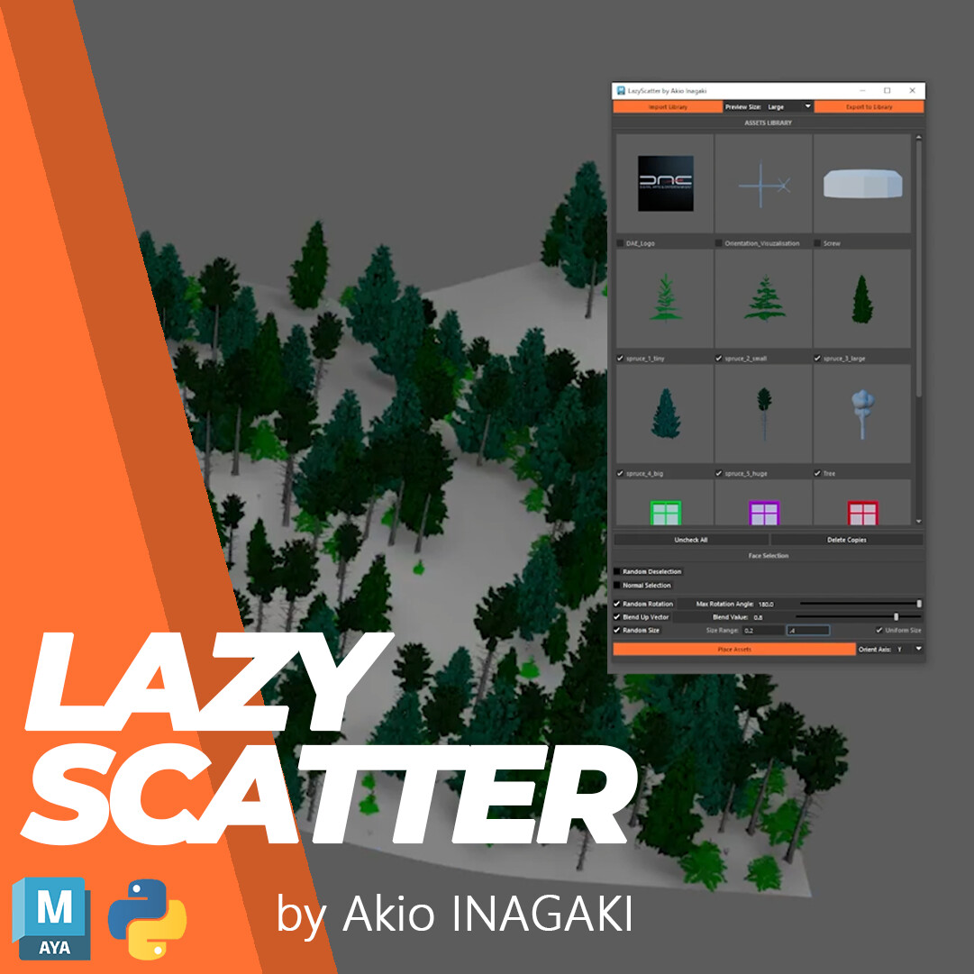 ArtStation - LazyScatter - Maya Python Script