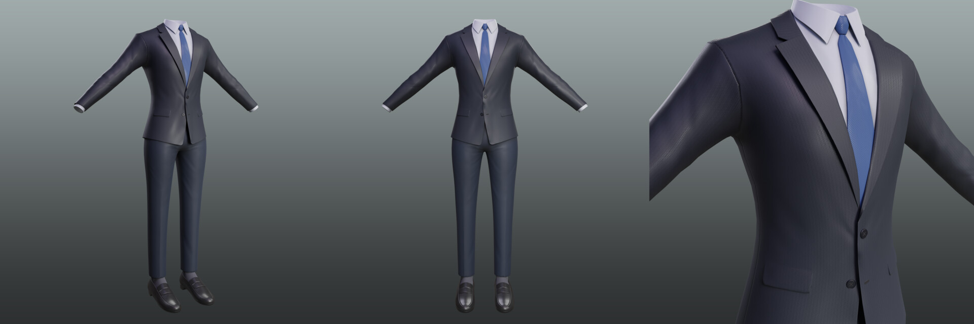 ArtStation - 3D model costumes for business settings (3 variations)