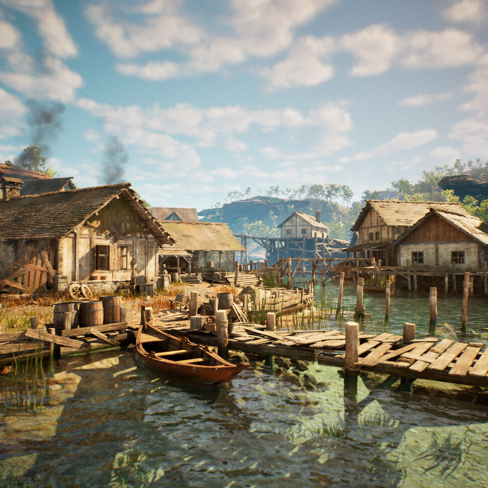 ArtStation - Medieval Seaside Village