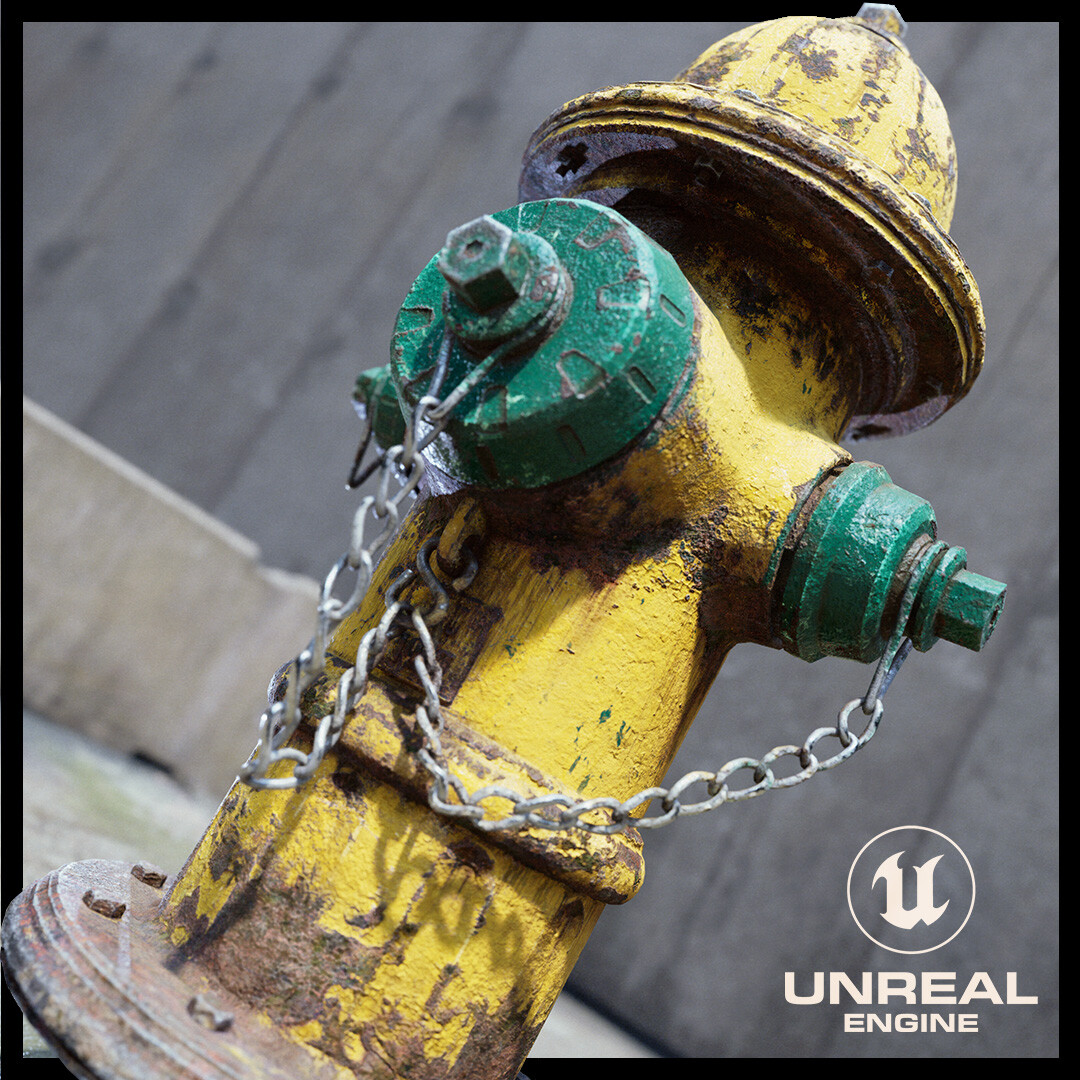 ArtStation - Rusty fire hydrant 🧯 - Texturing practice