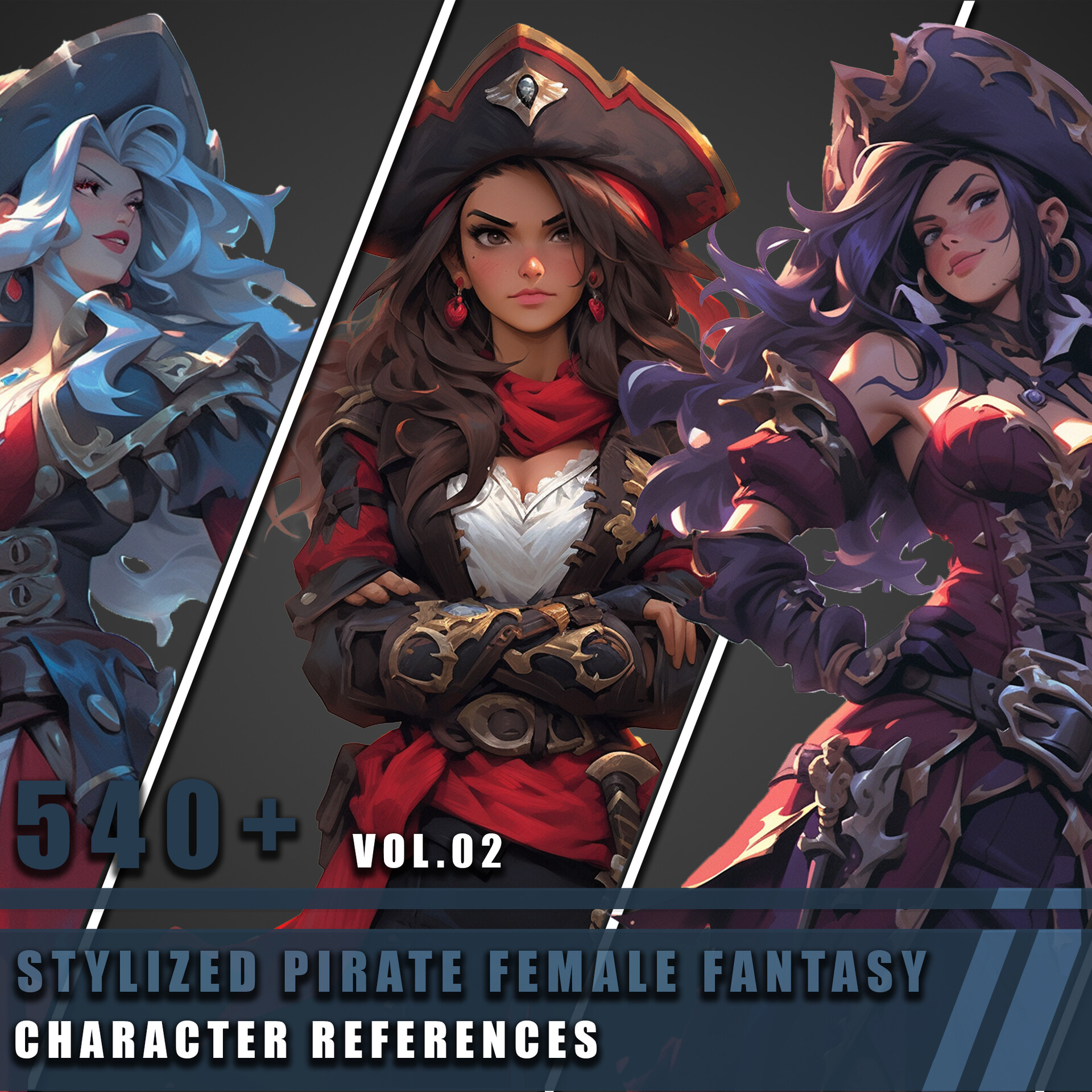 ArtStation - 540+ Stylized Pirate Female Fantasy - Character References ...