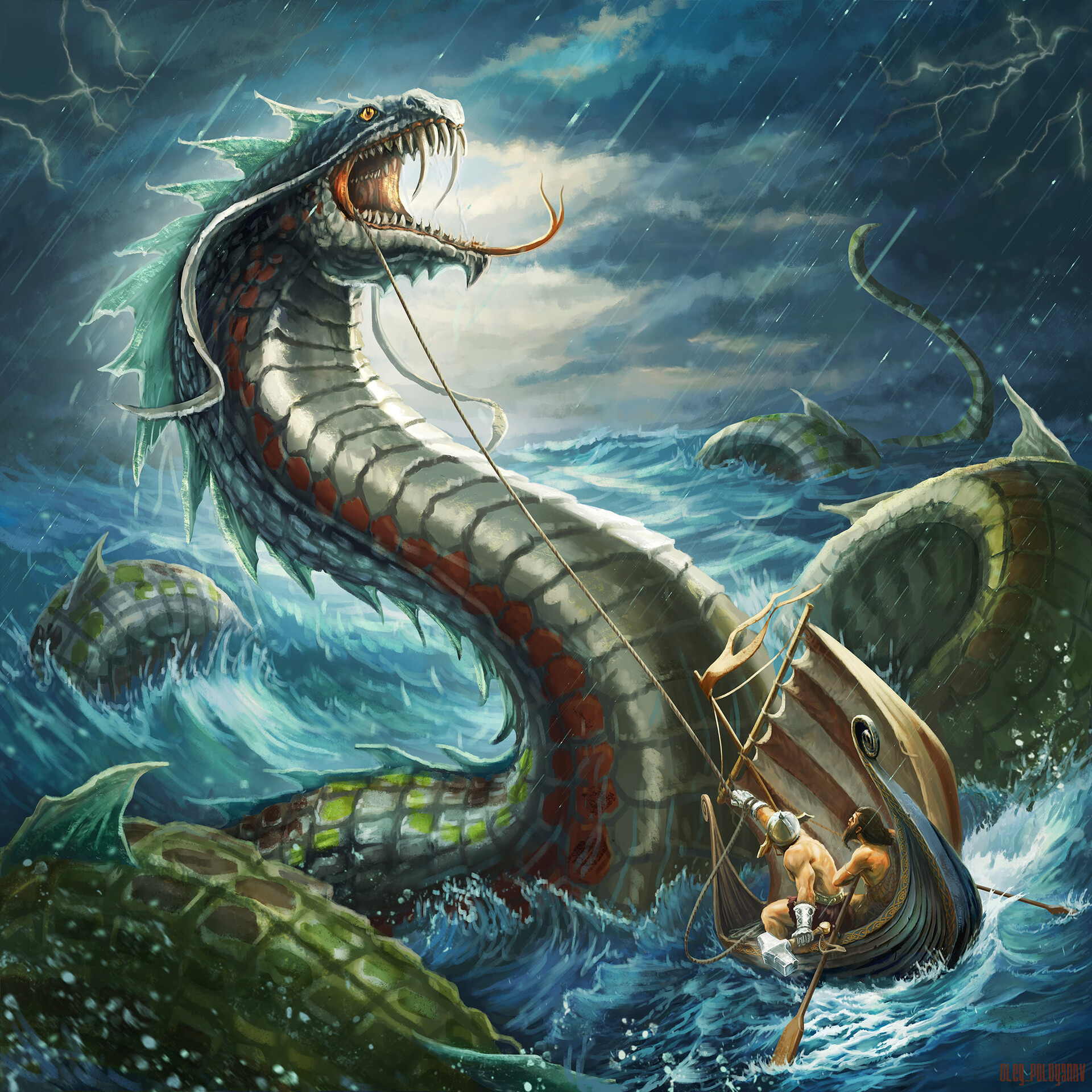 ArtStation - The Great Serpent Jormungand