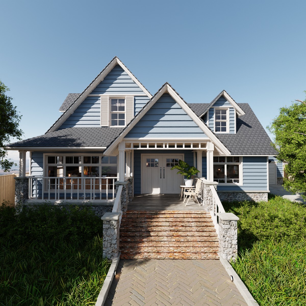 ArtStation - Modular Classic Style American House 12