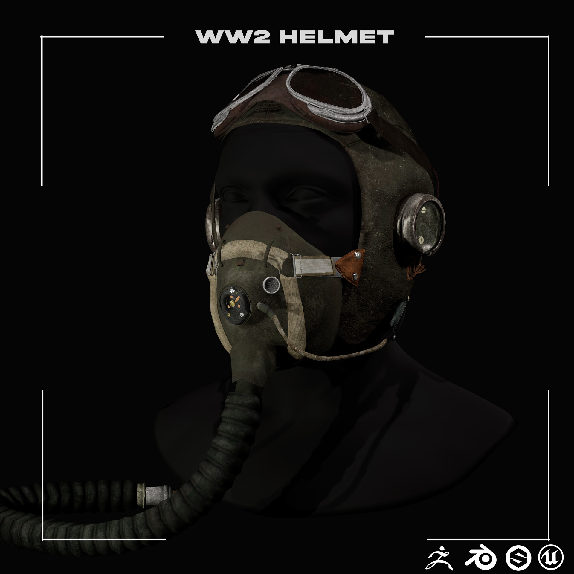 ArtStation - WW2 Air Force Helmet - Game Ready