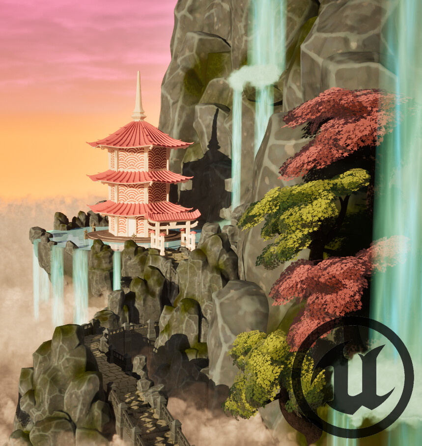 ArtStation - Cloudy Mountain Shrine | 3D Realtime Environment