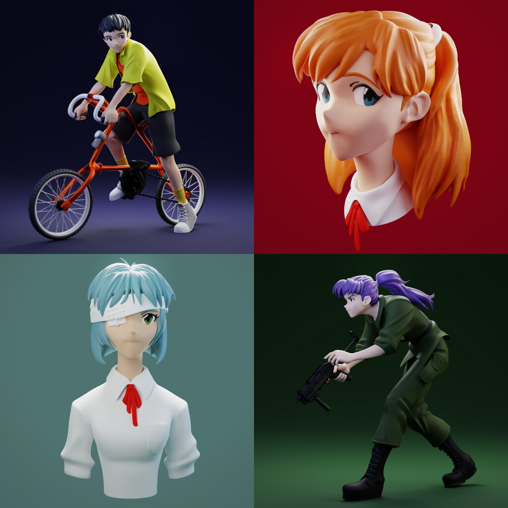 ArtStation - Evangelion characters fan art