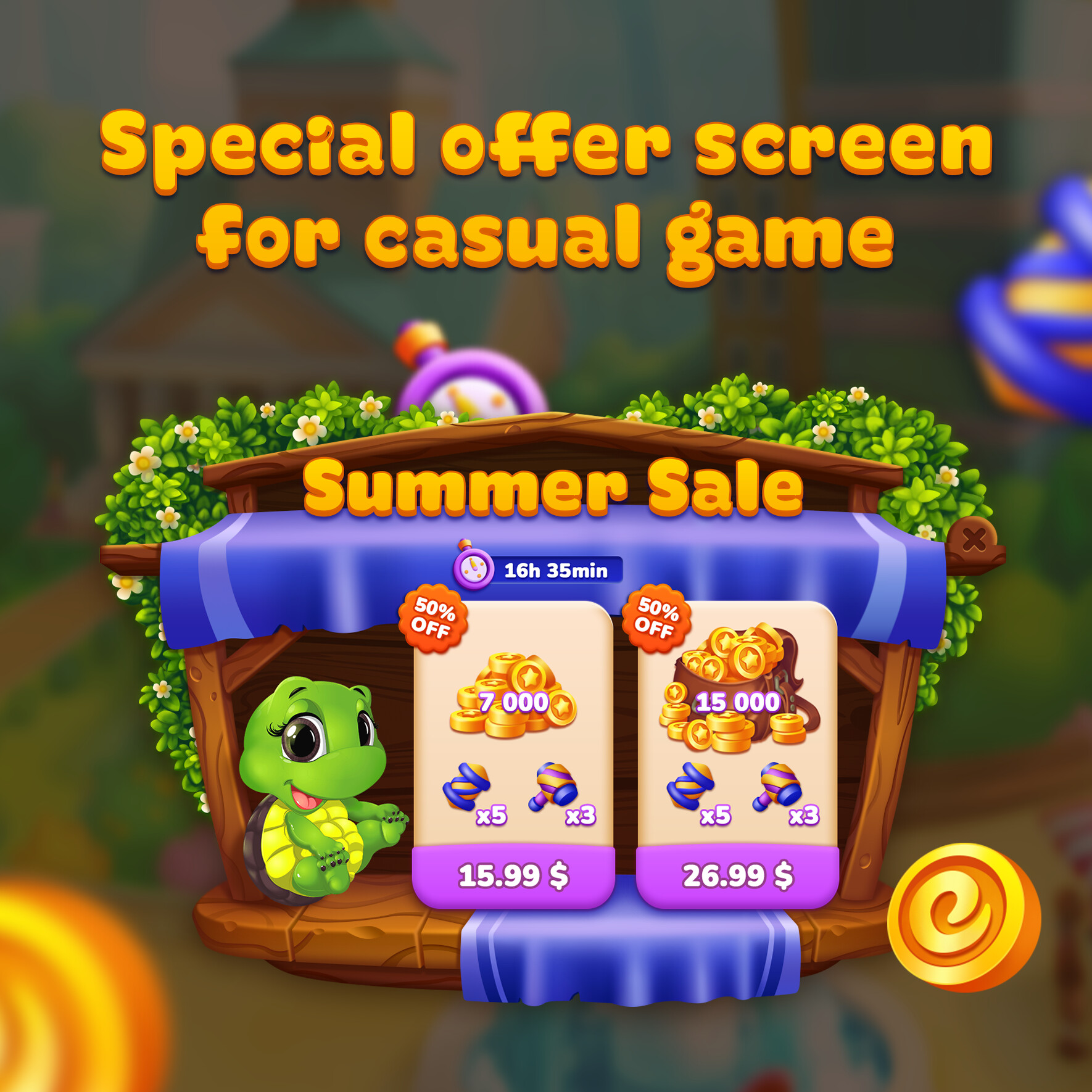 ArtStation - Game special offer screen for casual game