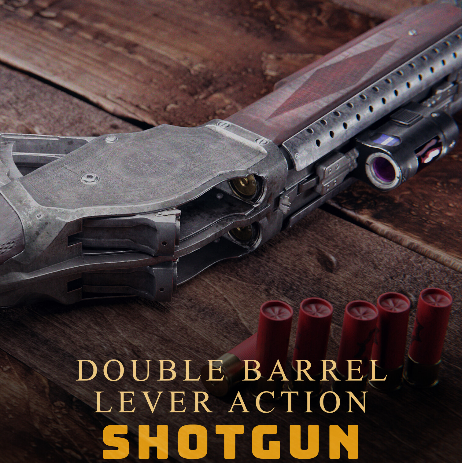 ArtStation - Double Barrel Lever Action Shotgun