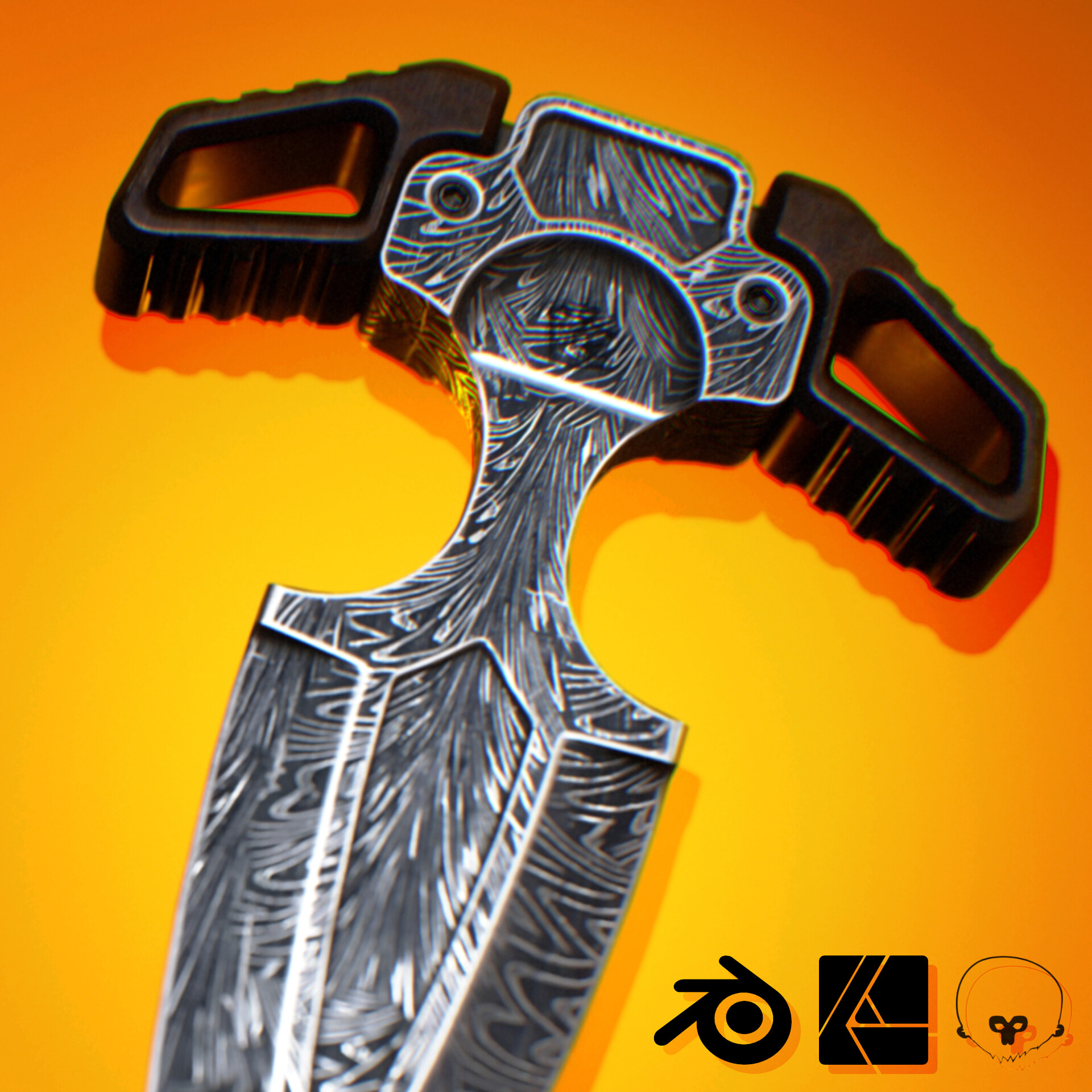 ArtStation - AR-15 Charging Handle Punch Knife