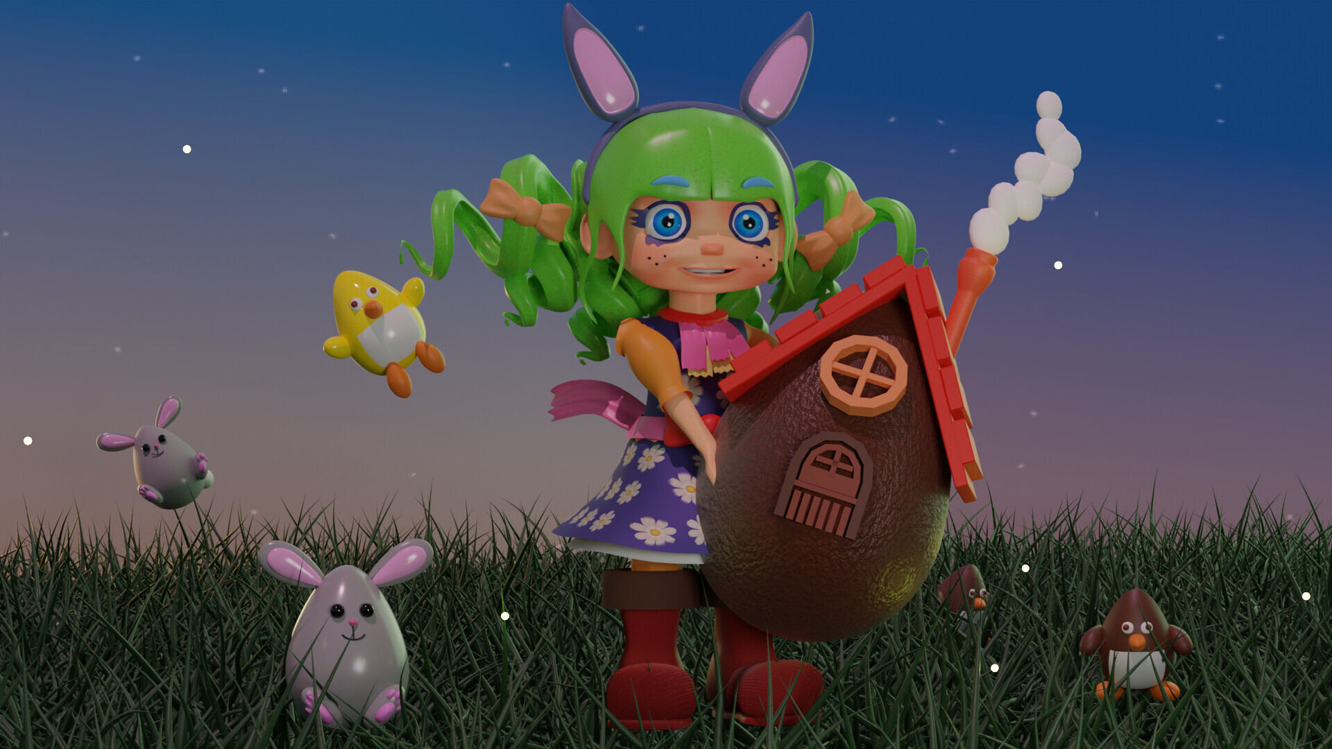 ArtStation - Easter Bunny_ Huion Challenge