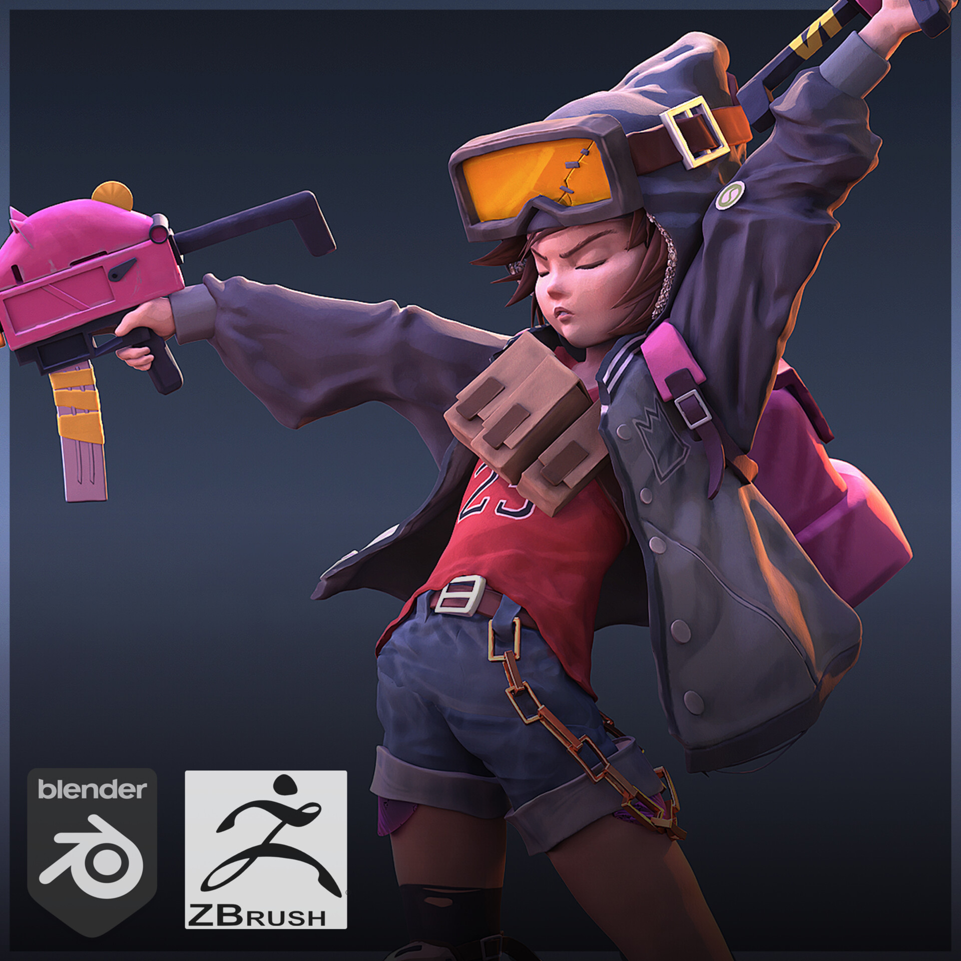 ArtStation - Akimbo Girl - ZBrush Sculpt