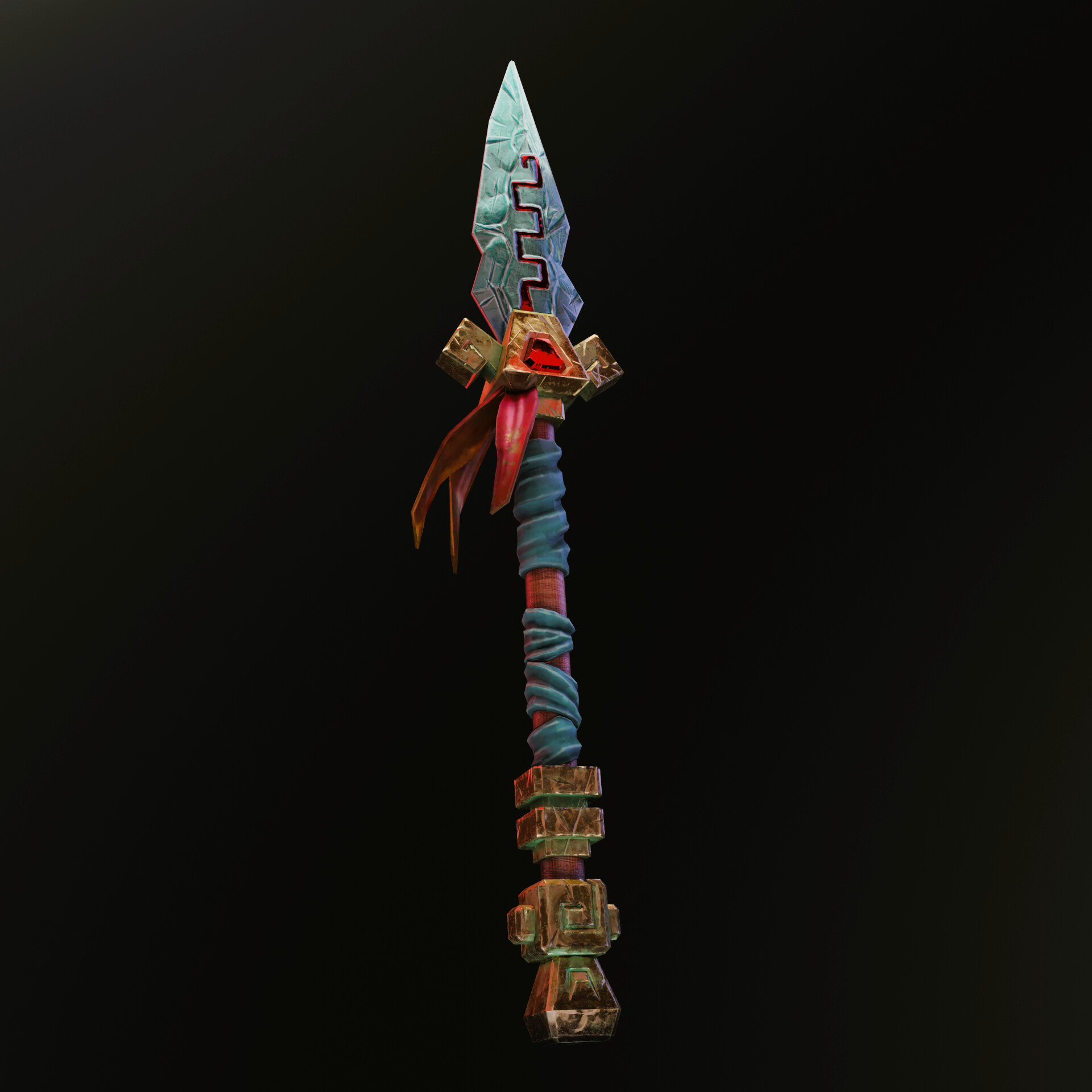 ArtStation - Aztec spear (game-ready)