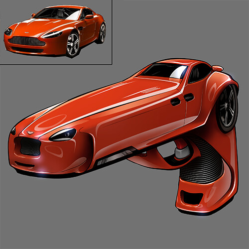 ArtStation - Guns made of cars
