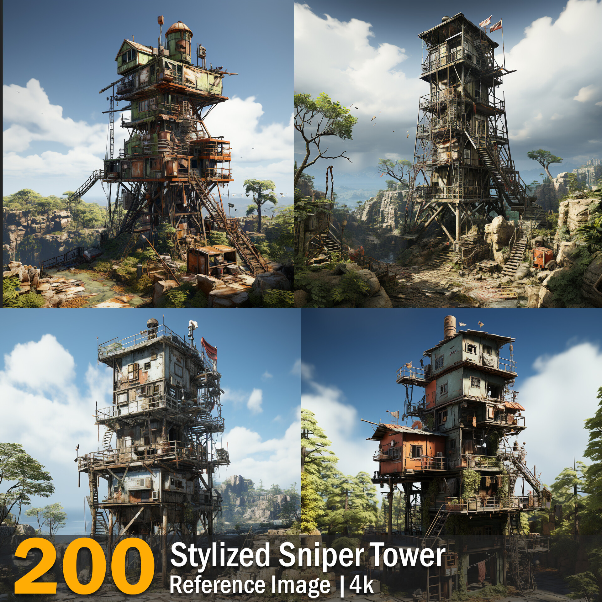 ArtStation - Stylized Sniper Tower | Reference Images | 4K