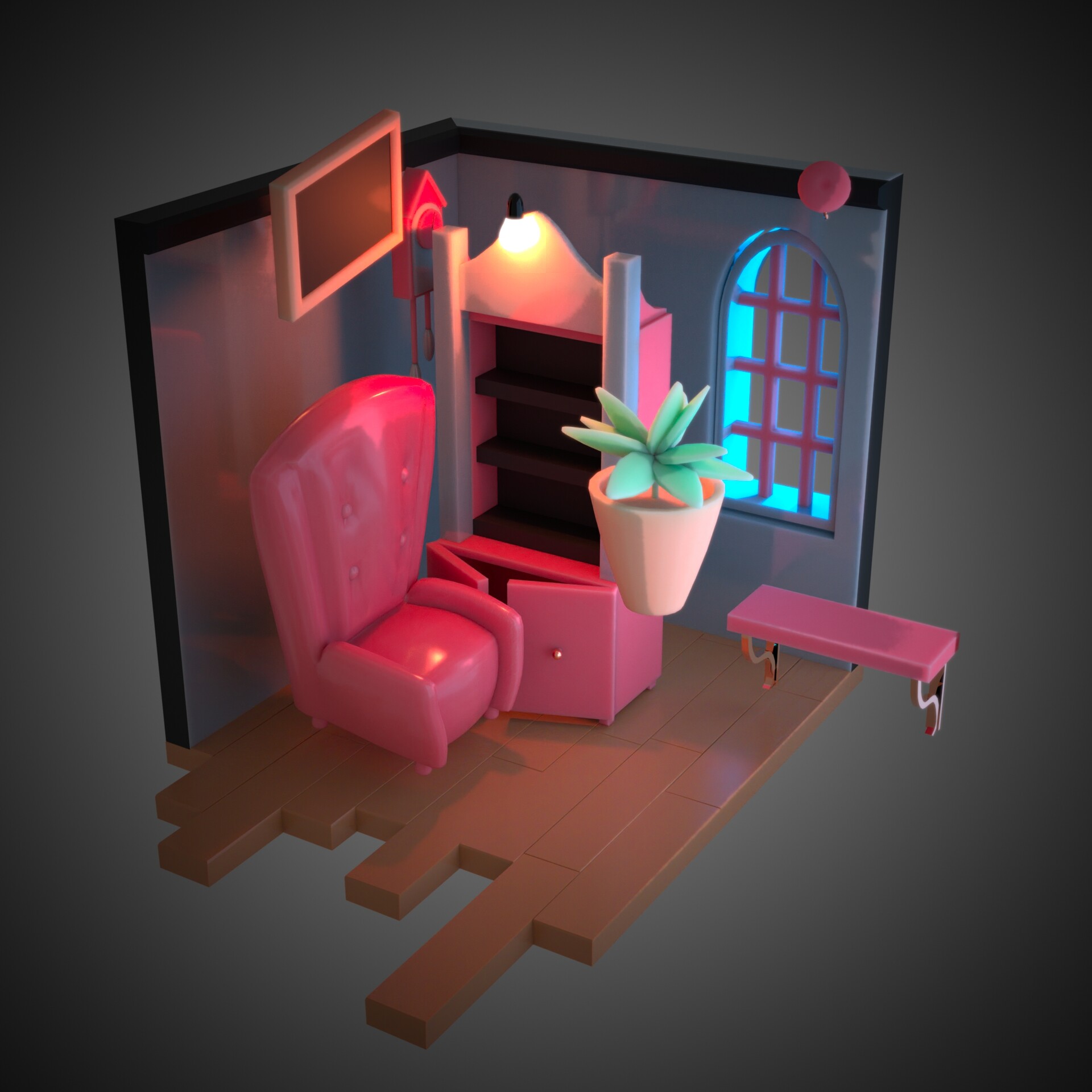ArtStation - 3D ROOM low poly