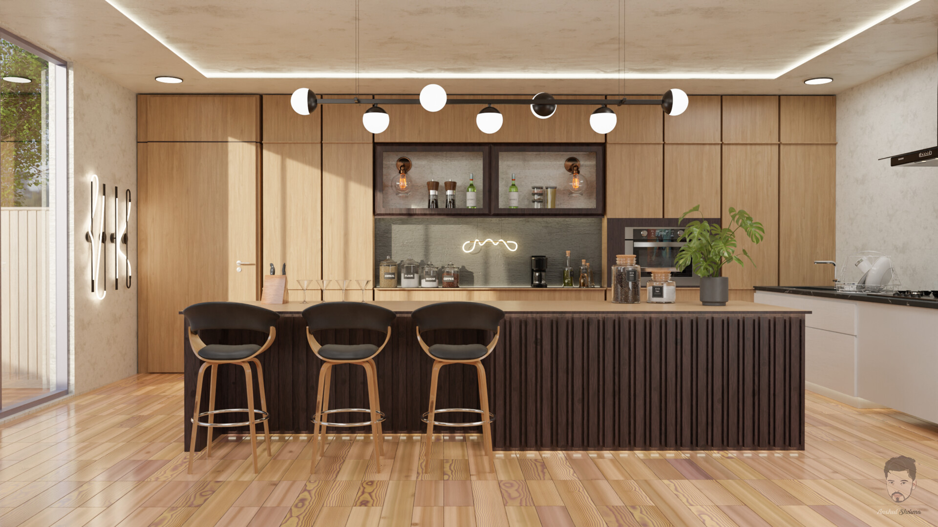 ArtStation - Open concept kitchen living room