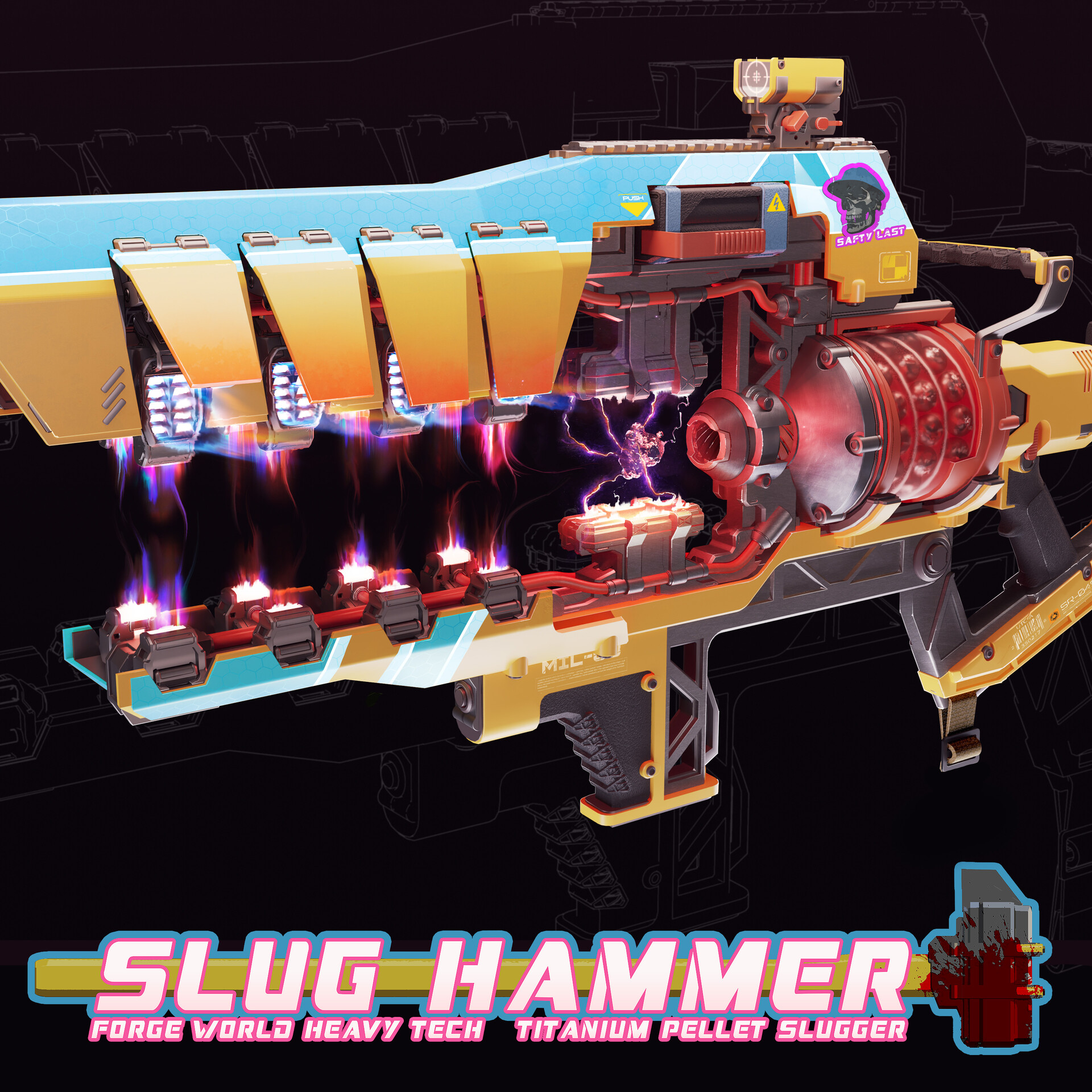 ArtStation - The Slughammer - Hard Surface Gun Design