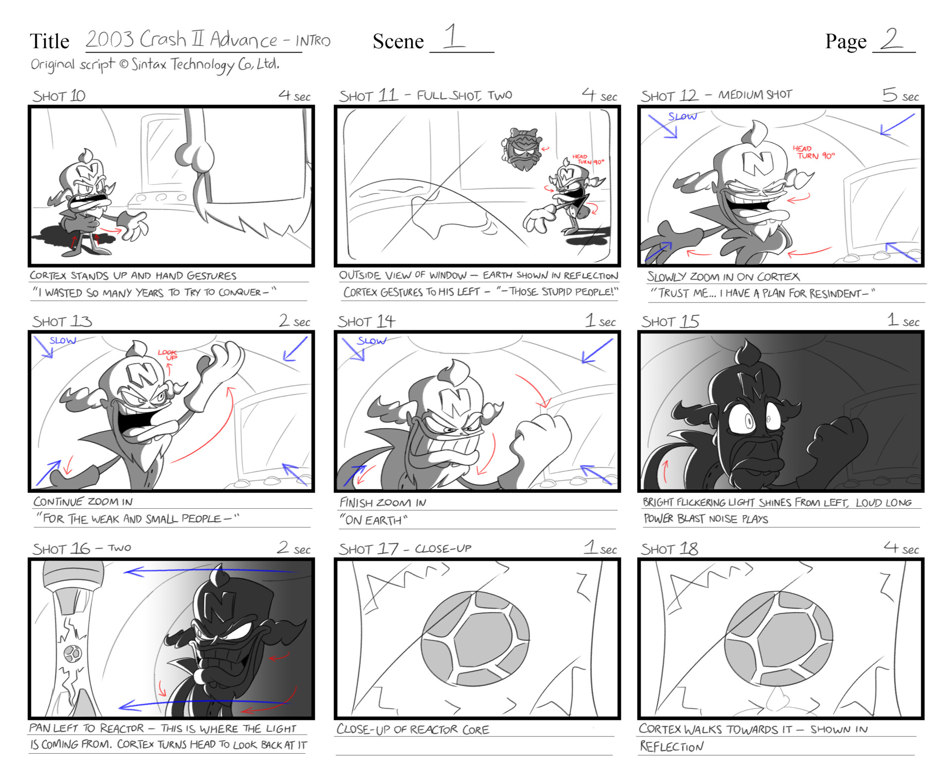 ArtStation - 2003 Crash II Advance intro - storyboard