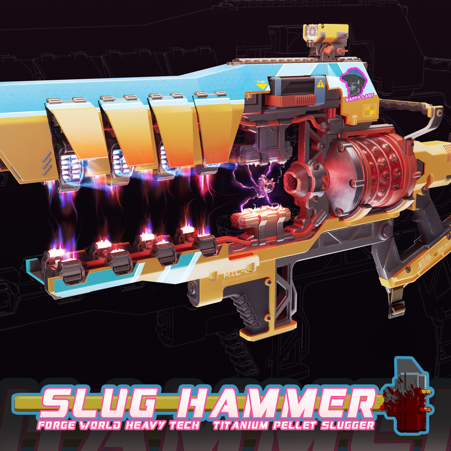 ArtStation - The Slughammer - Hard Surface Gun Design
