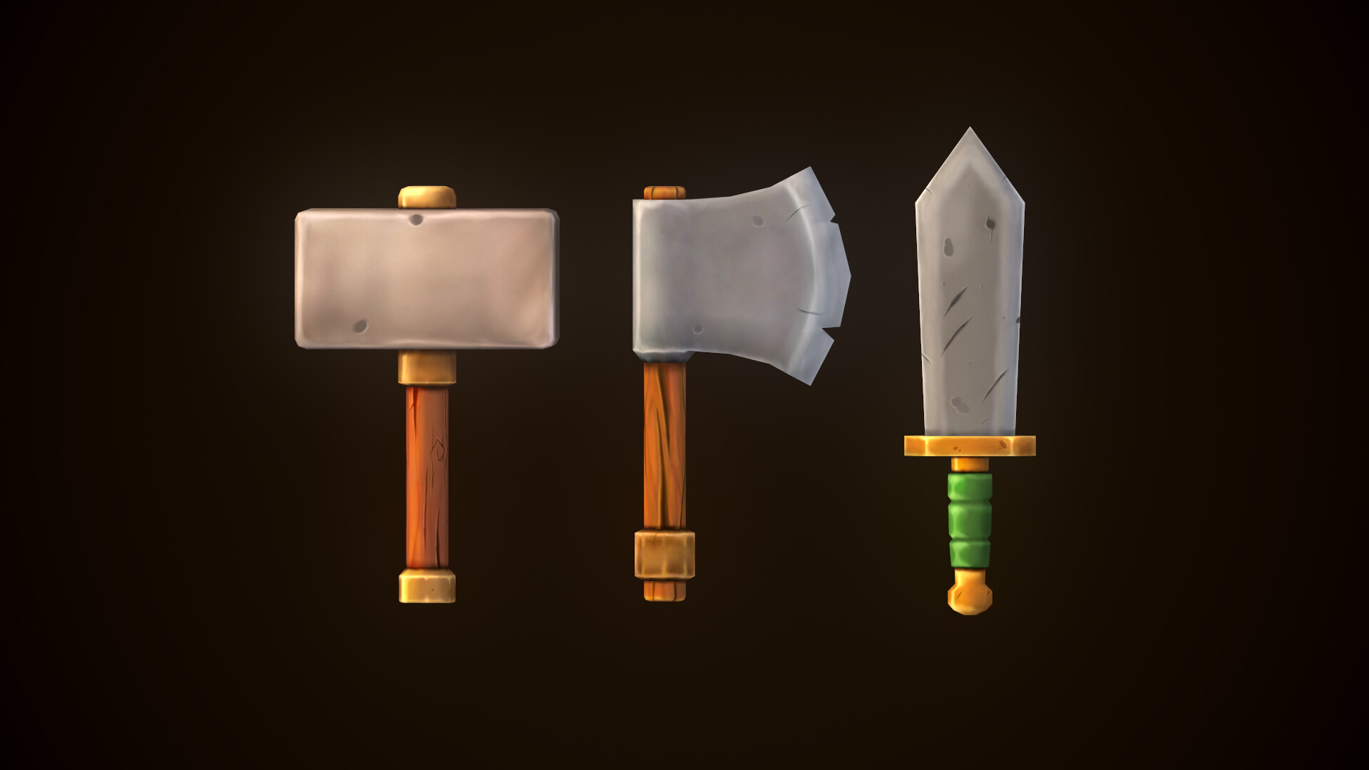 ArtStation - Handpainted Stylized Weapons
