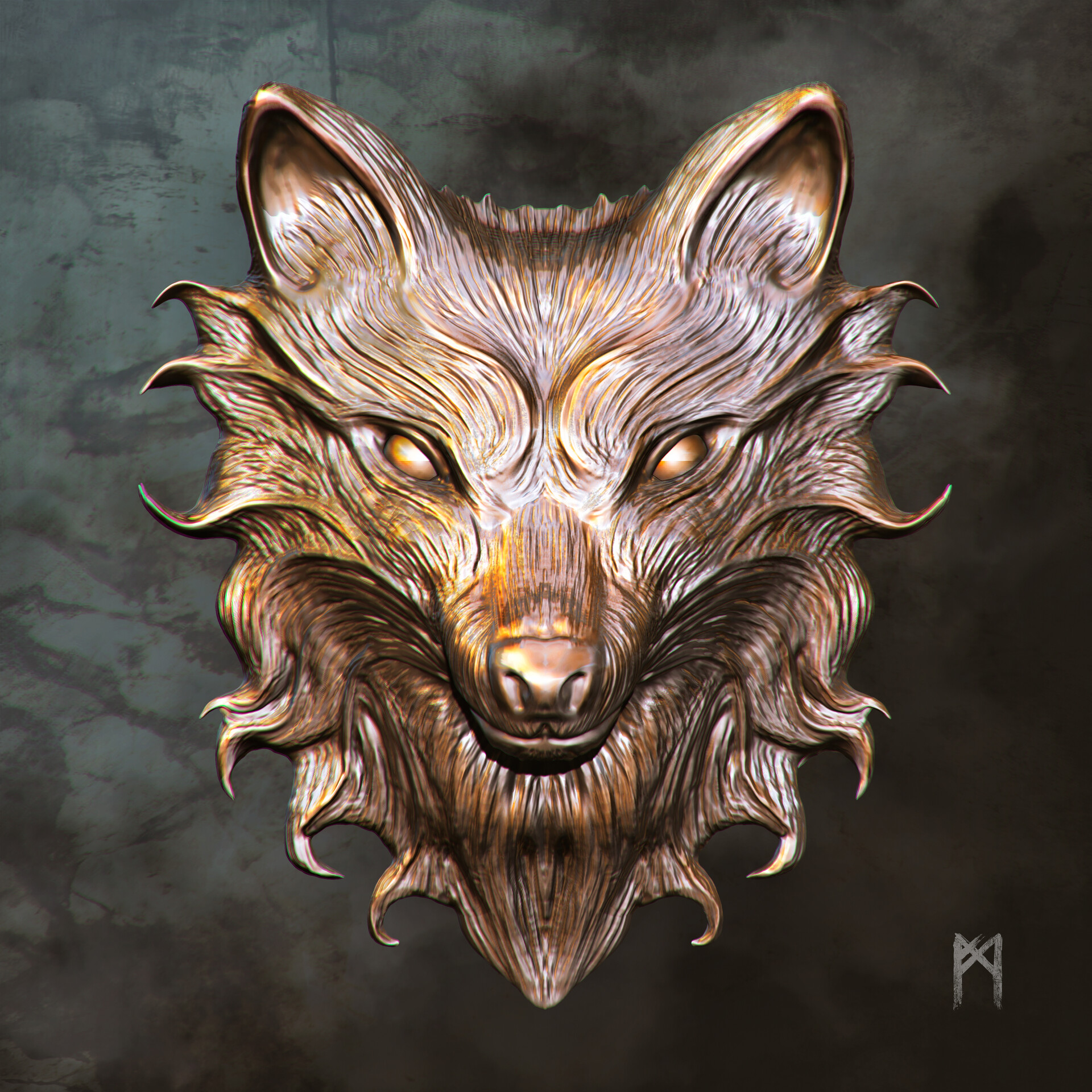 Miguel Firewolf - Ornamental Wolf 3D