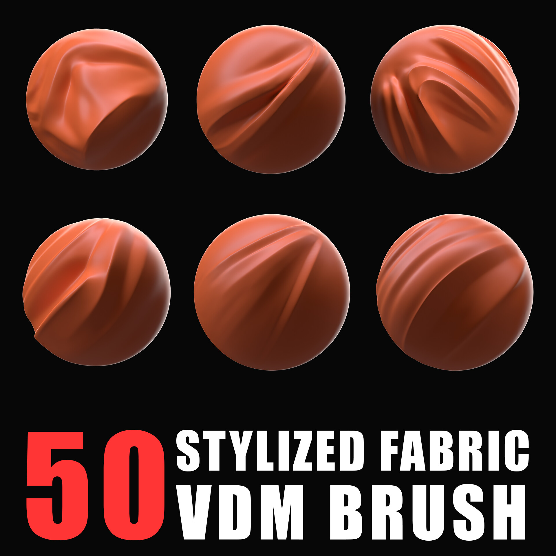 ArtStation - 50 Stylized Cloth, Leather & Fabric VDM Brushes(Tension ...