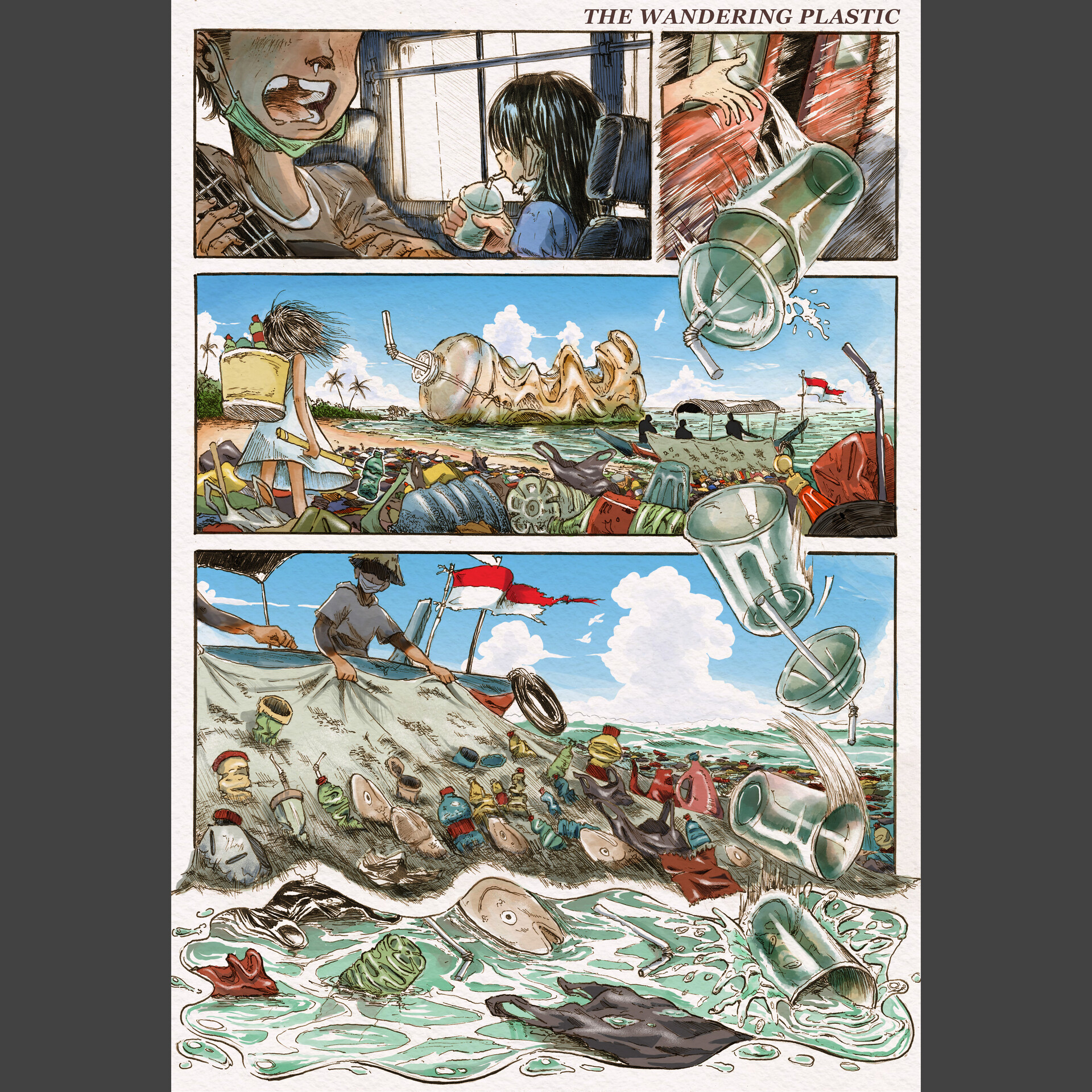 ArtStation - The Wandering Plastic - Plastic Waste Campaign 2021 Comic ...