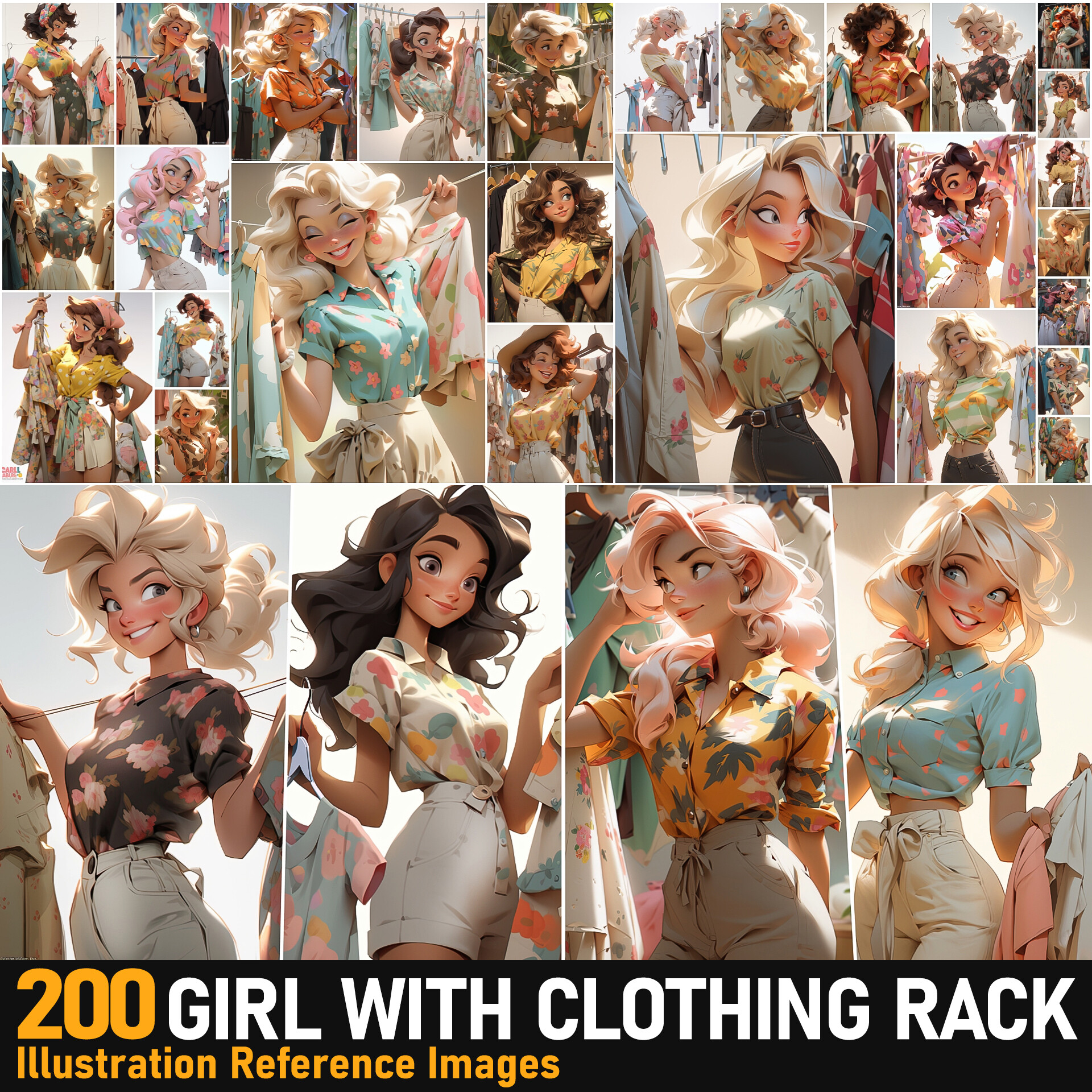 ArtStation - Girl with Clothing Rack VOL.43|4K Reference Images