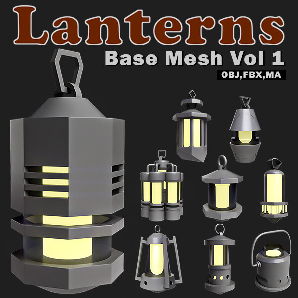 ArtStation - Lanterns Base Mesh Vol 1